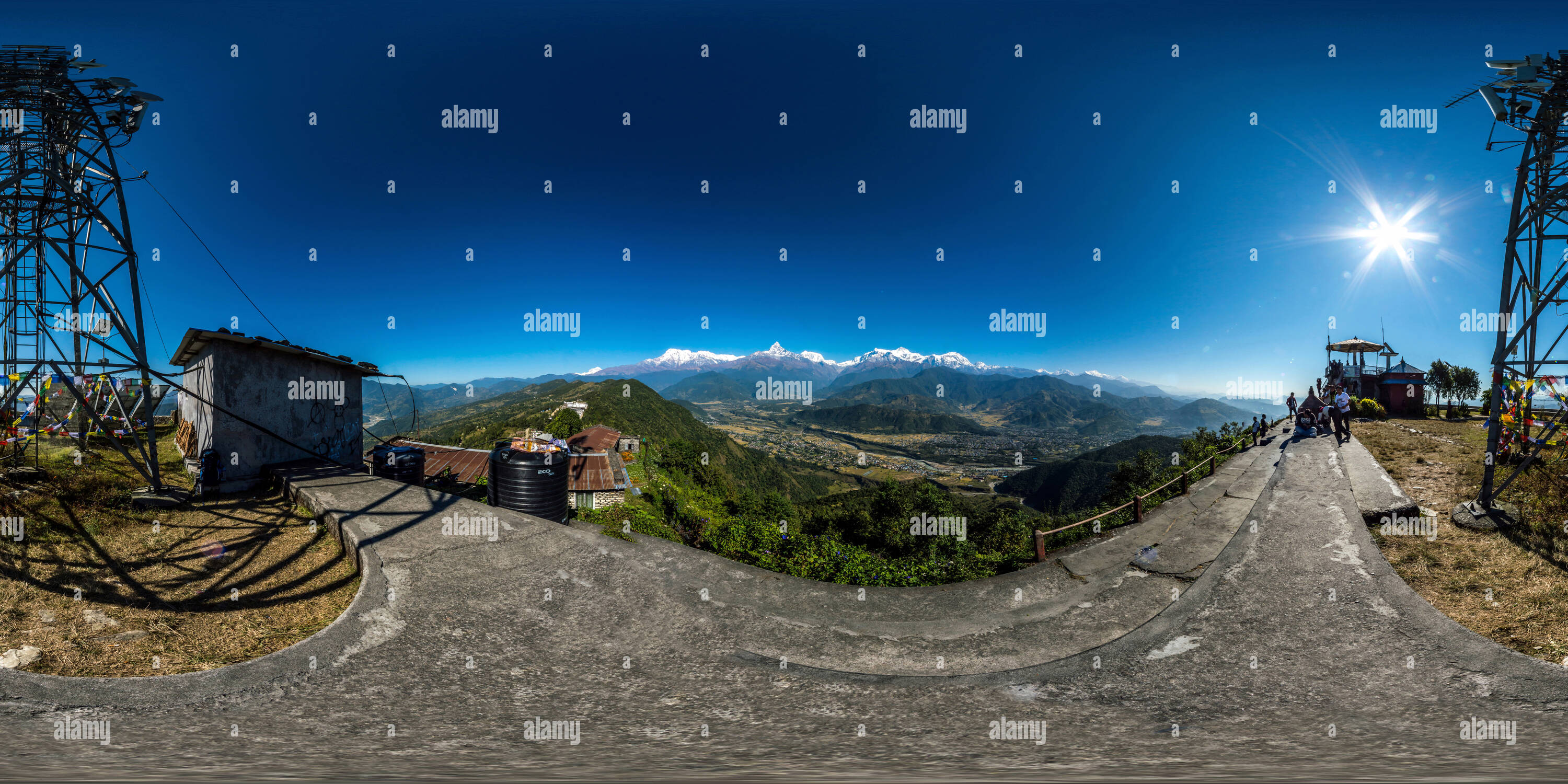 360° view of Sarangkot Viewpoint, Pokhara, Nepal - Alamy