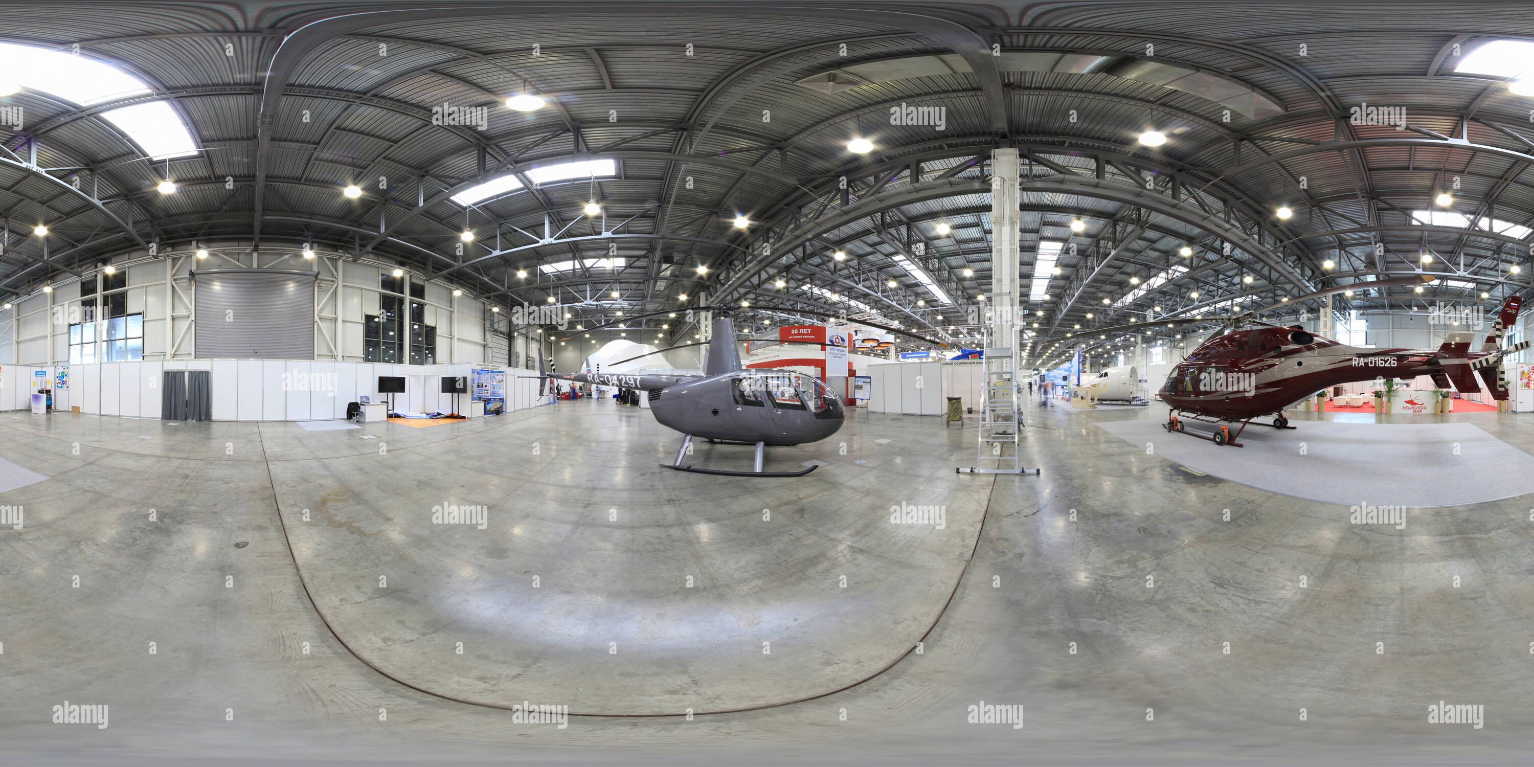 360° view of Helicopter for sales exposition, HELIRUSSIA 2016 - Alamy