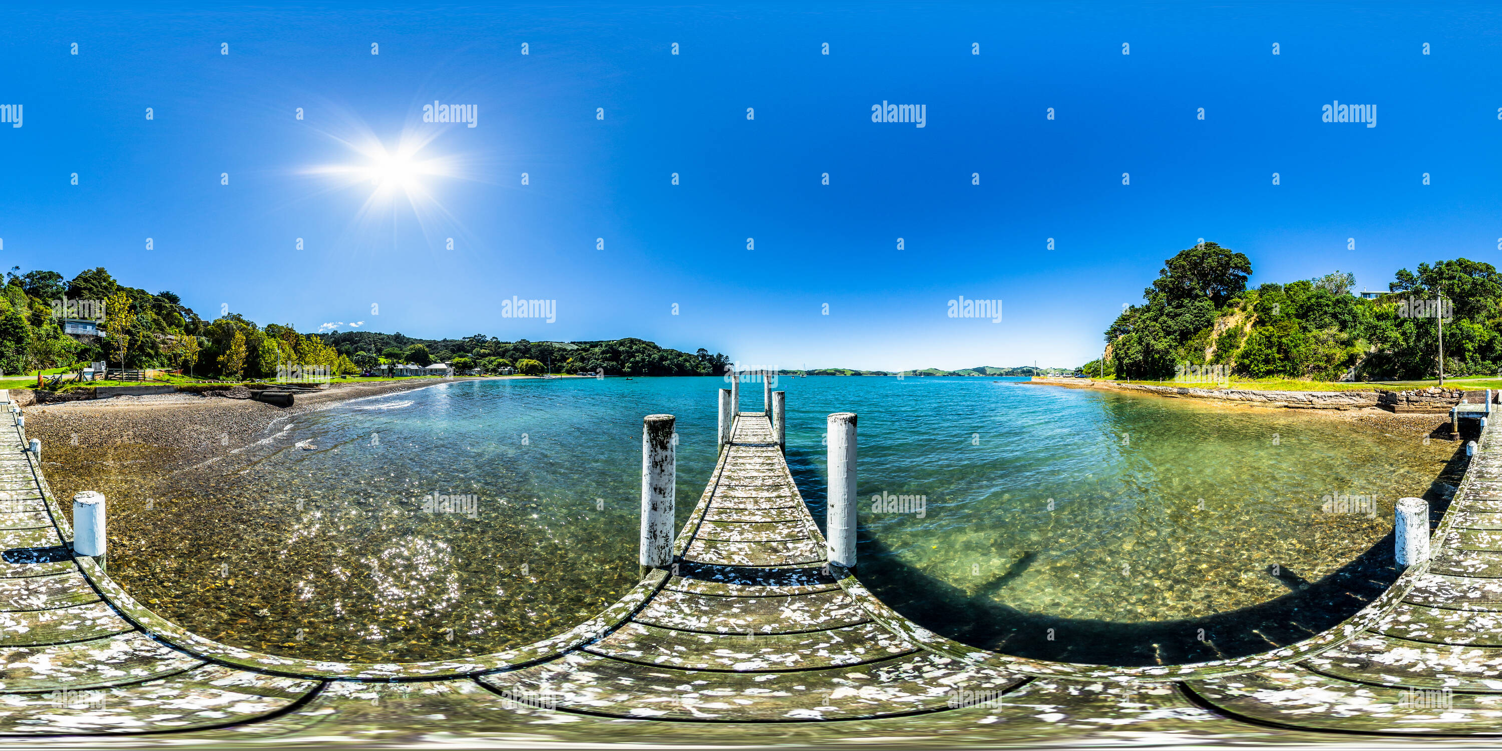 360° view of Pier at Orapiu Bay - Waiheke Island - Auckland - Hauraki ...