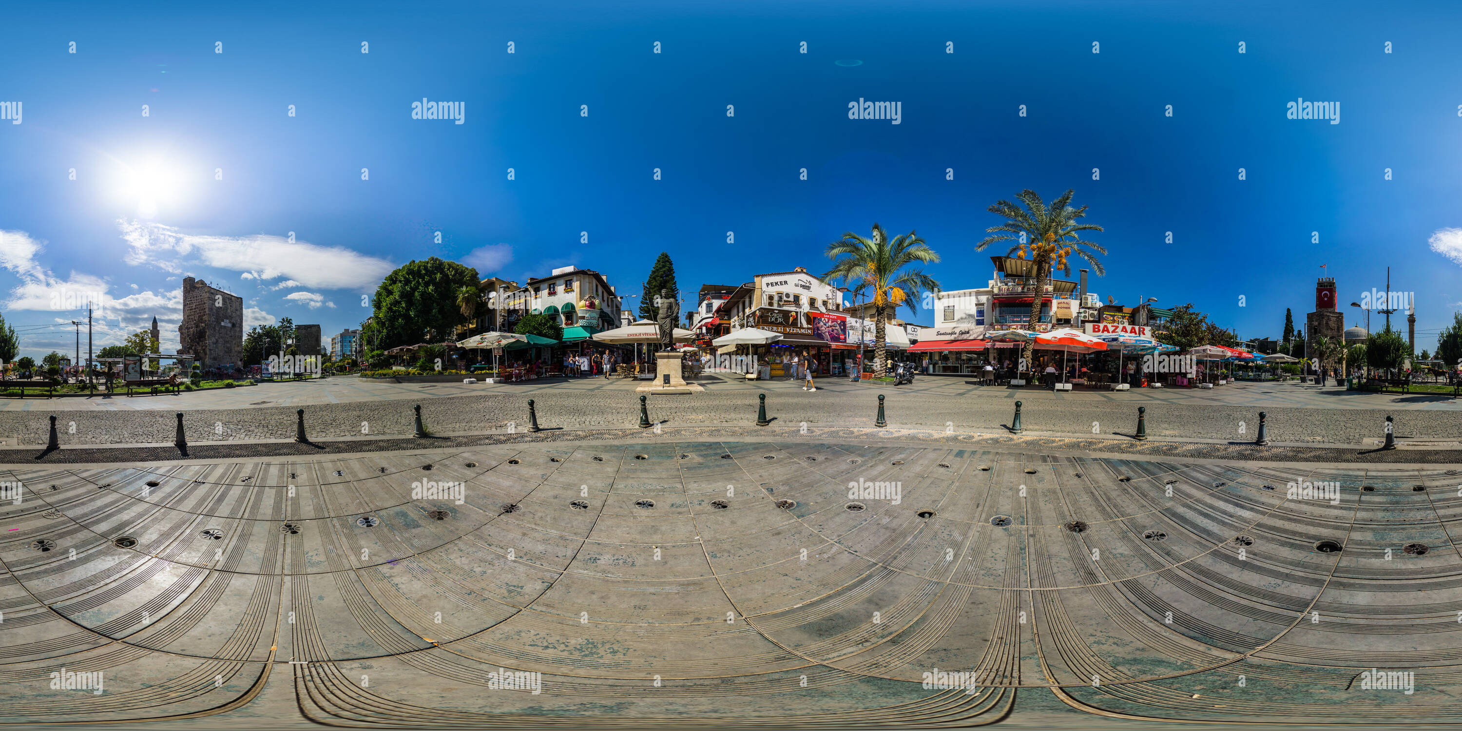 360° view of Antalya Clock Tower 1 - Alamy