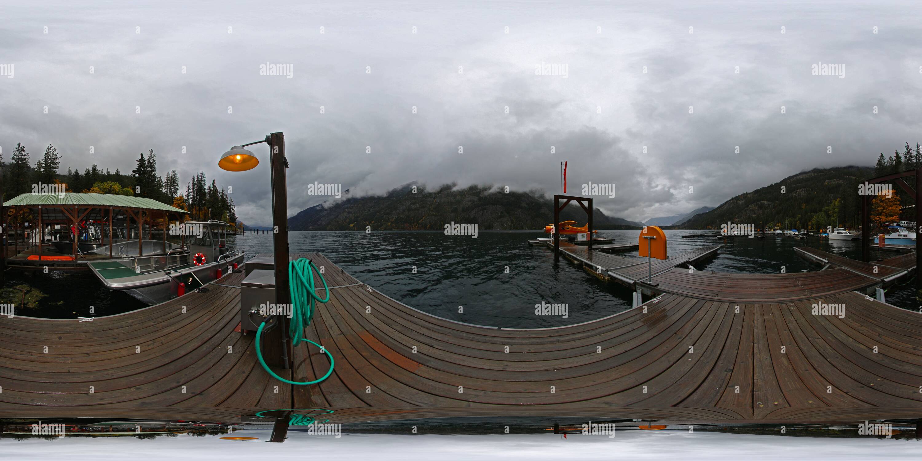 360° view of North Cascades National Park Marina at Stehekin - Alamy