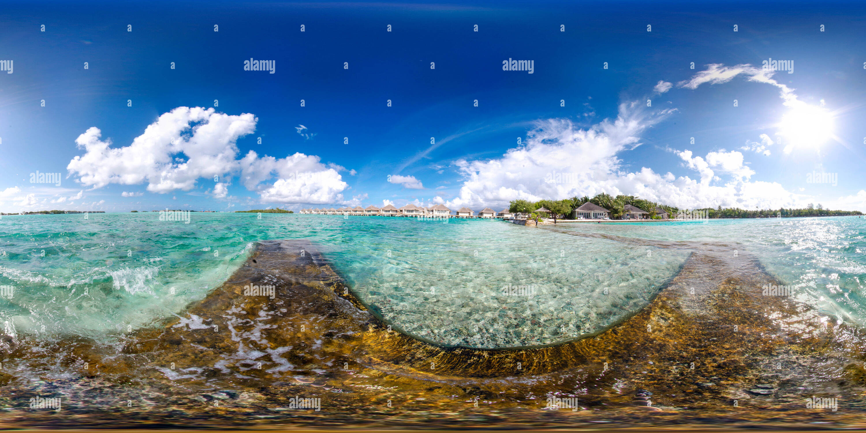360° view of Oceanic view of CLub Med Island and Dhonveli Island of ...