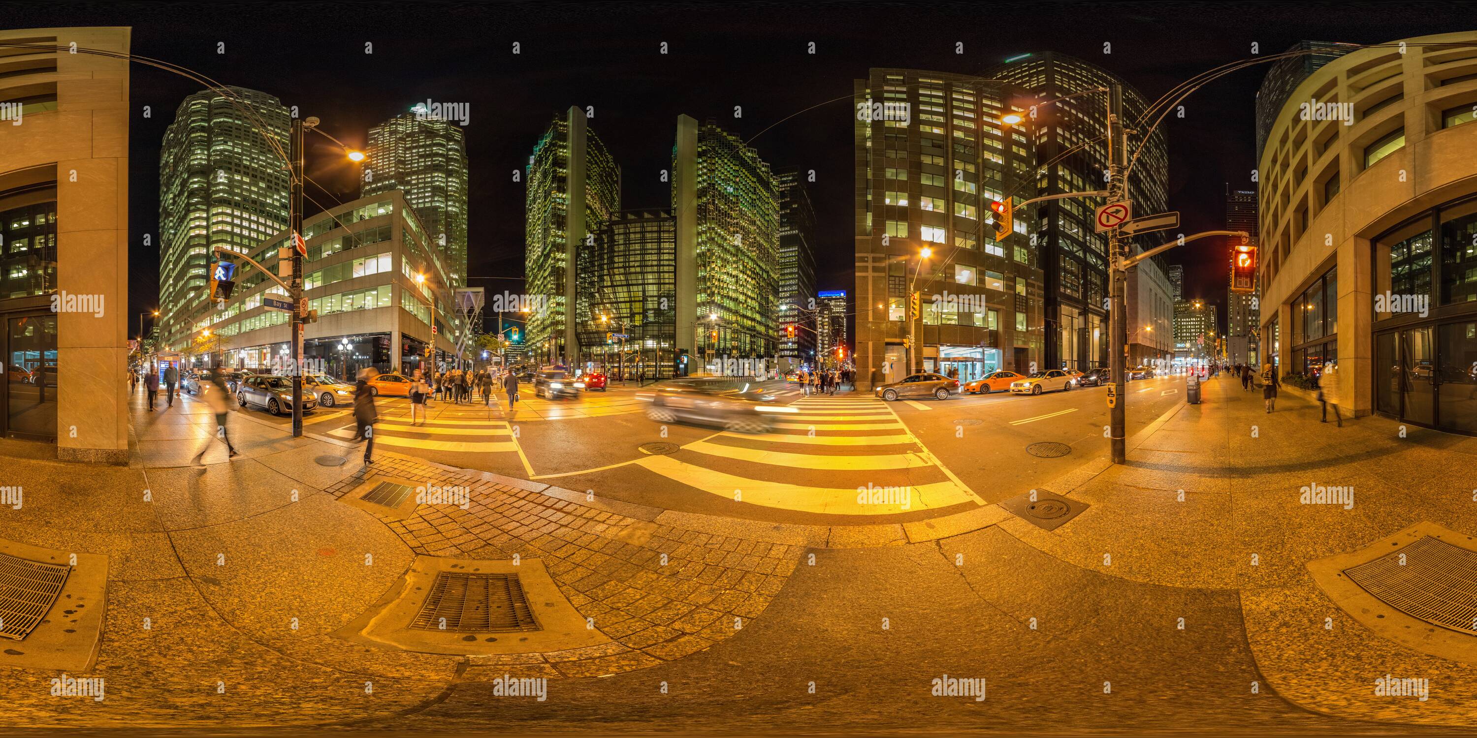 360° view of After Dark at Bay and Wellington Streets, Toronto - Alamy