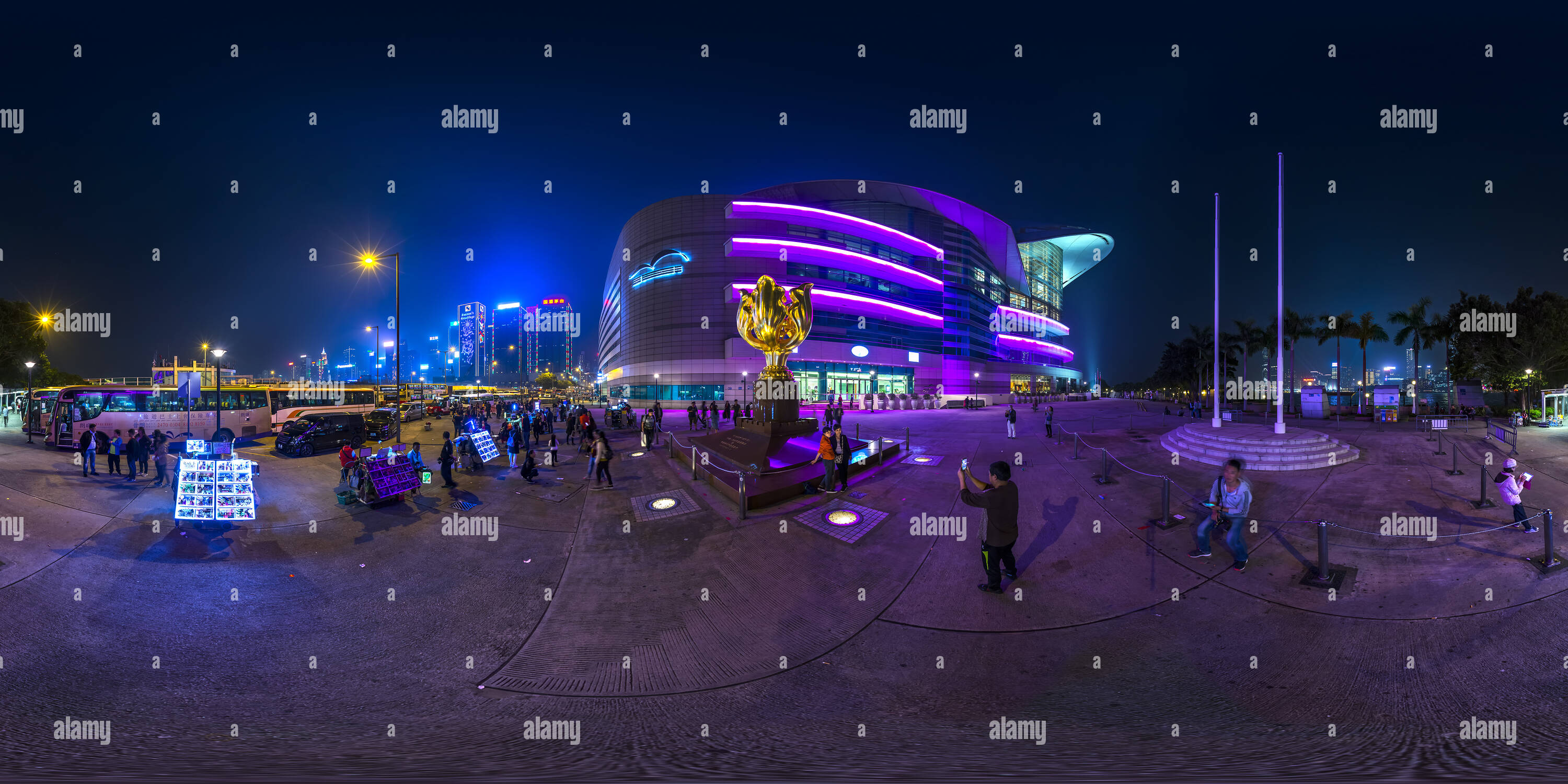 360° view of Golden Bauhinia Square(灣仔海濱金紫荊廣場), Wan Chai Waterfront, HK ...