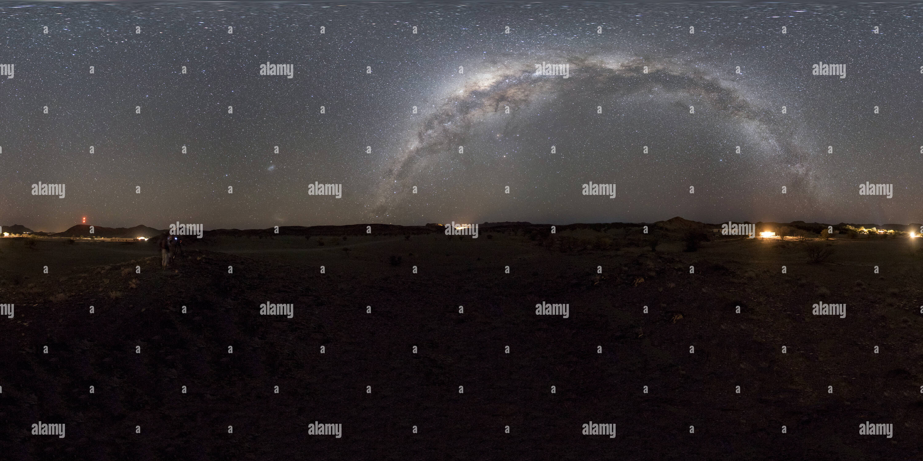 360° view of Namibia and the Milky Way - Alamy
