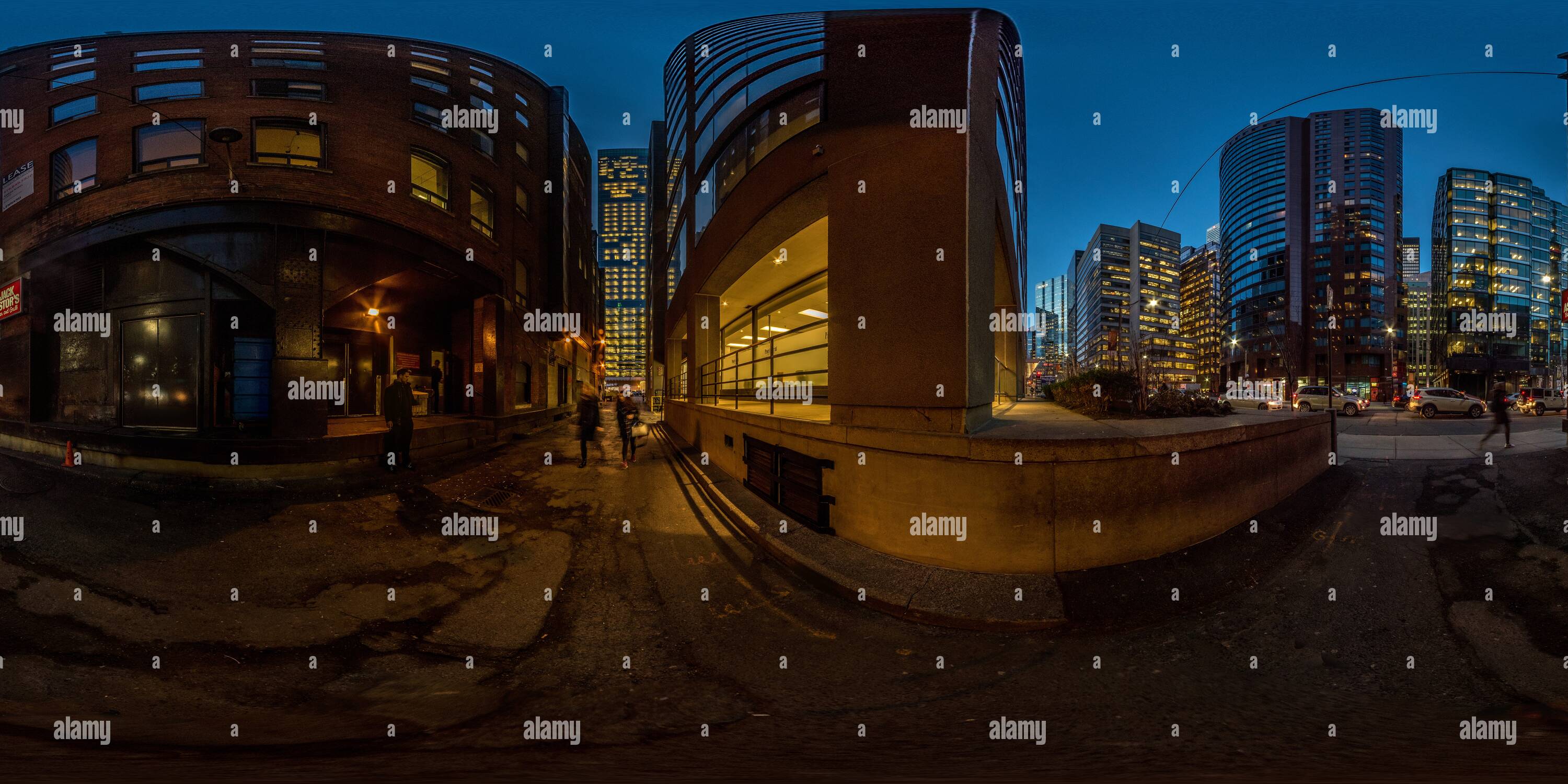 360° view of Toronto Downtown Back Alleyat Dusk - Alamy
