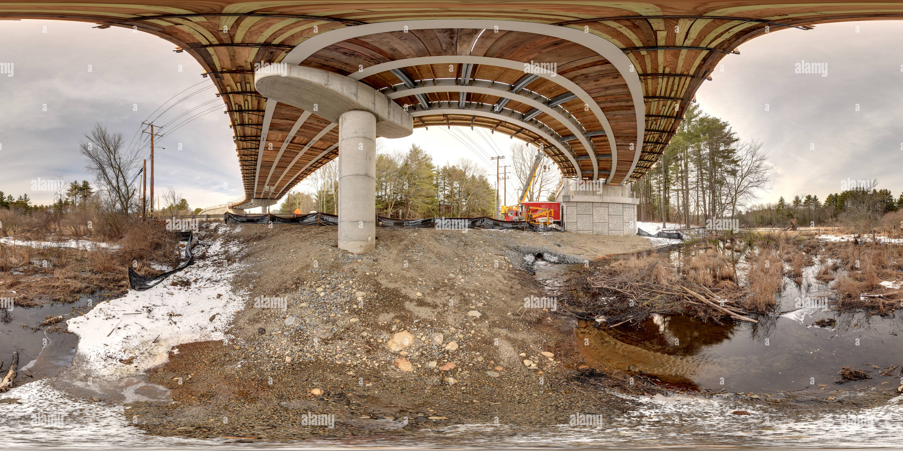 360° view of Bruce Freeman Rail Trail Route 2A Overpass - Alamy