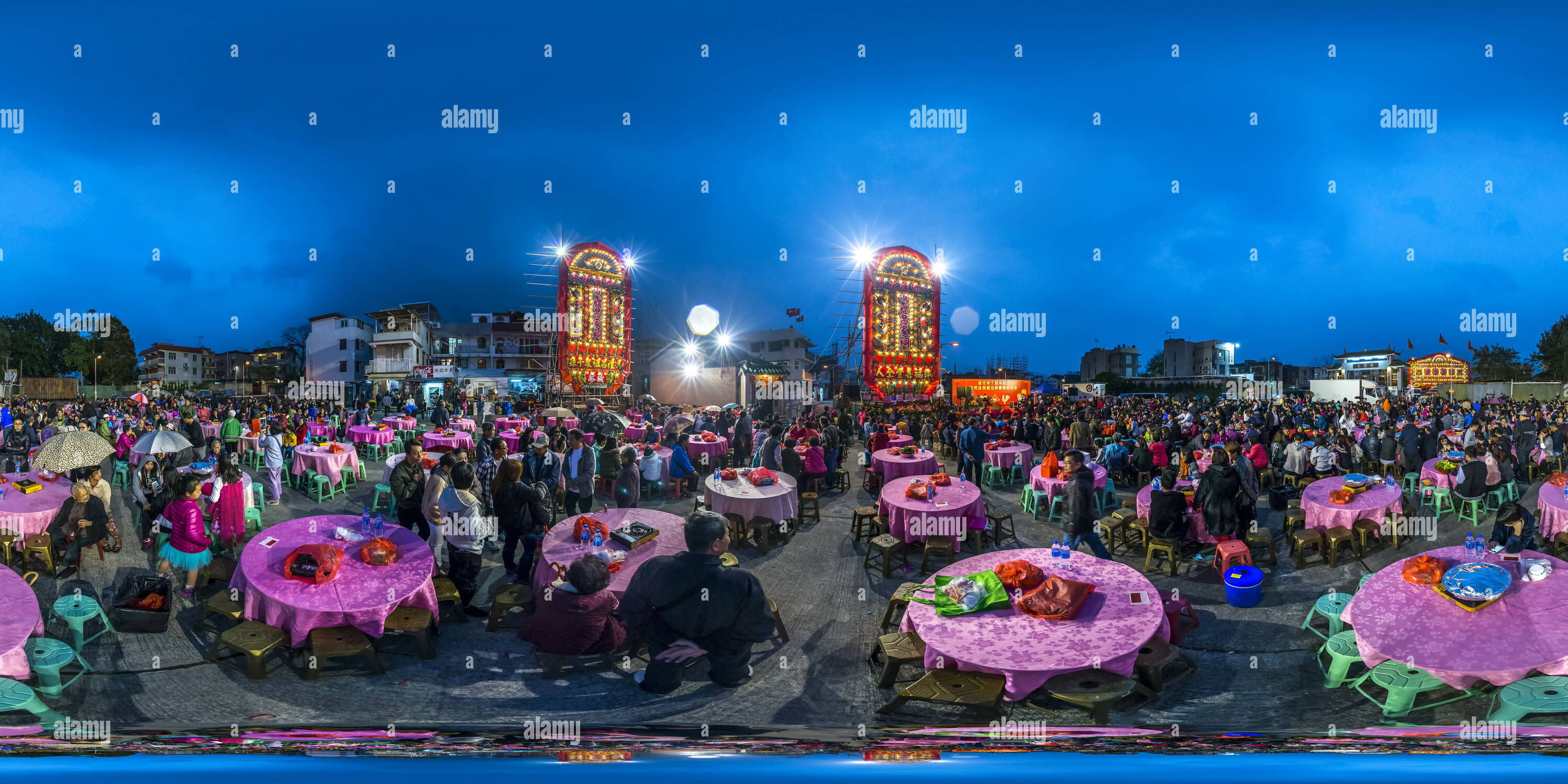 360° view of Basin Meal Banquet(八鄉蓮花地盆菜宴), Lin Fa Tei Village, Pat ...