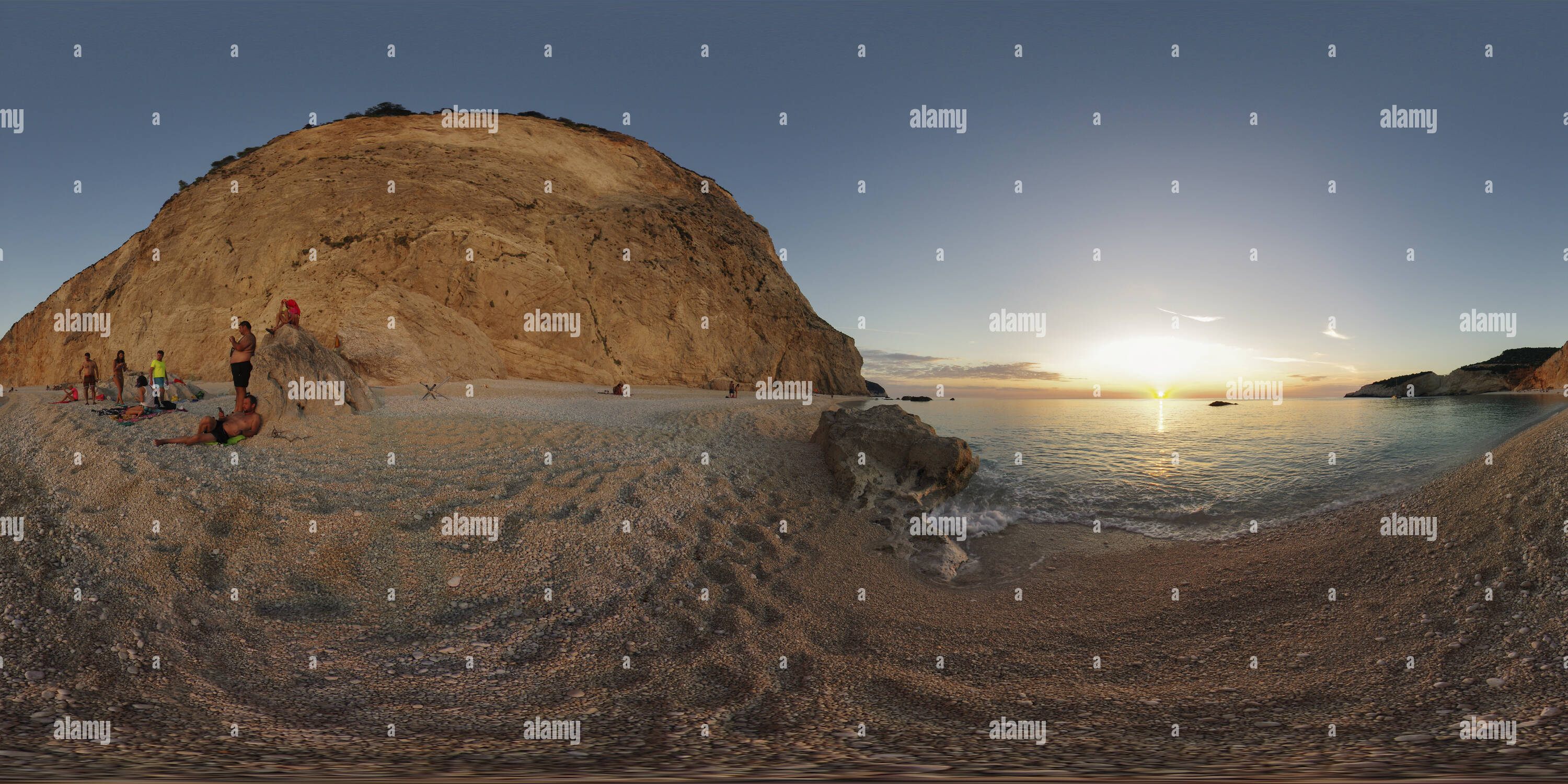 360° view of Sunset over Porto Katsiki beach in Lefkada, Greece - Alamy