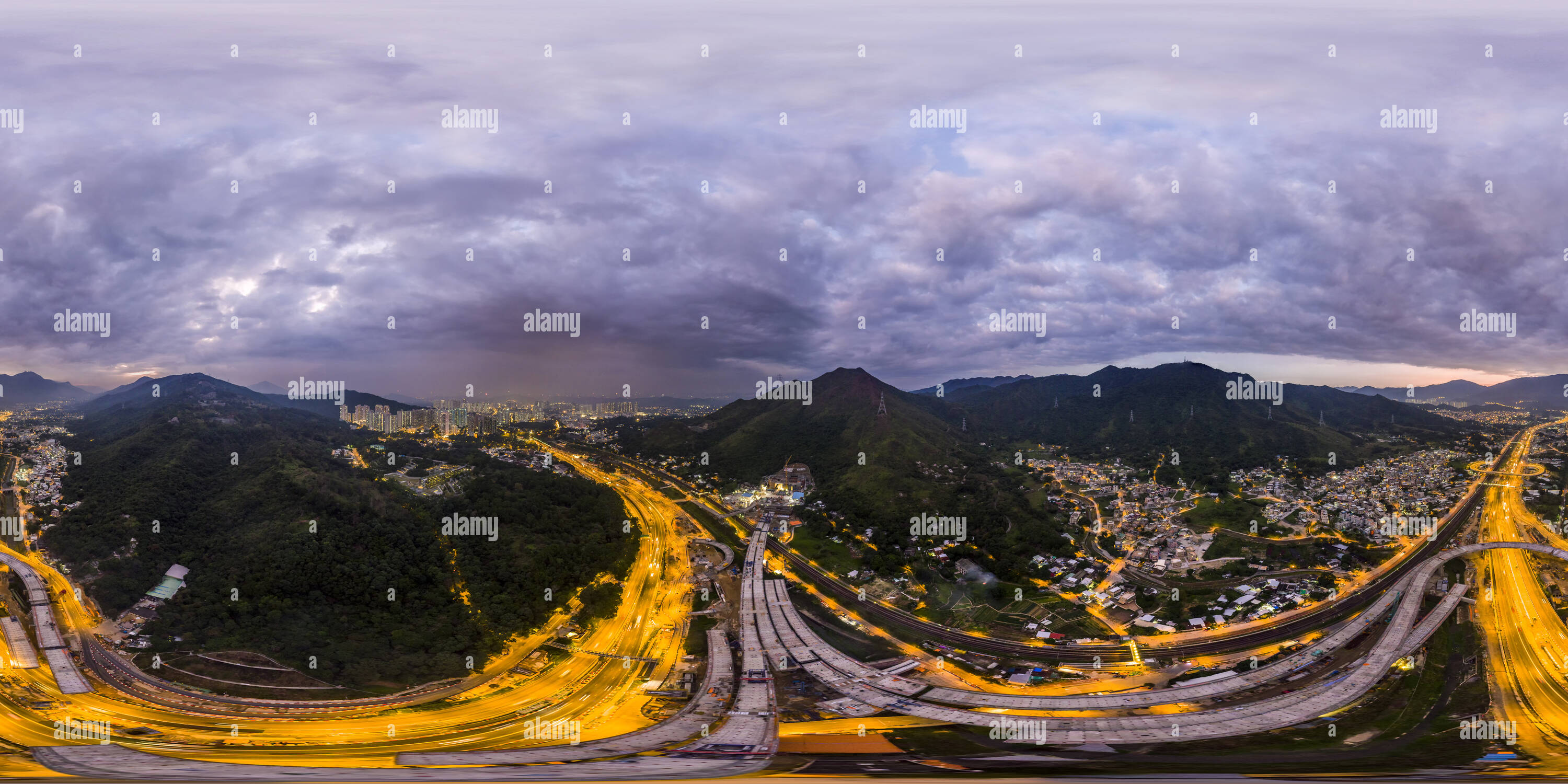 360° view of Traffic Flow(粉嶺公路車流), Fanling Highway, NT, HK - Alamy