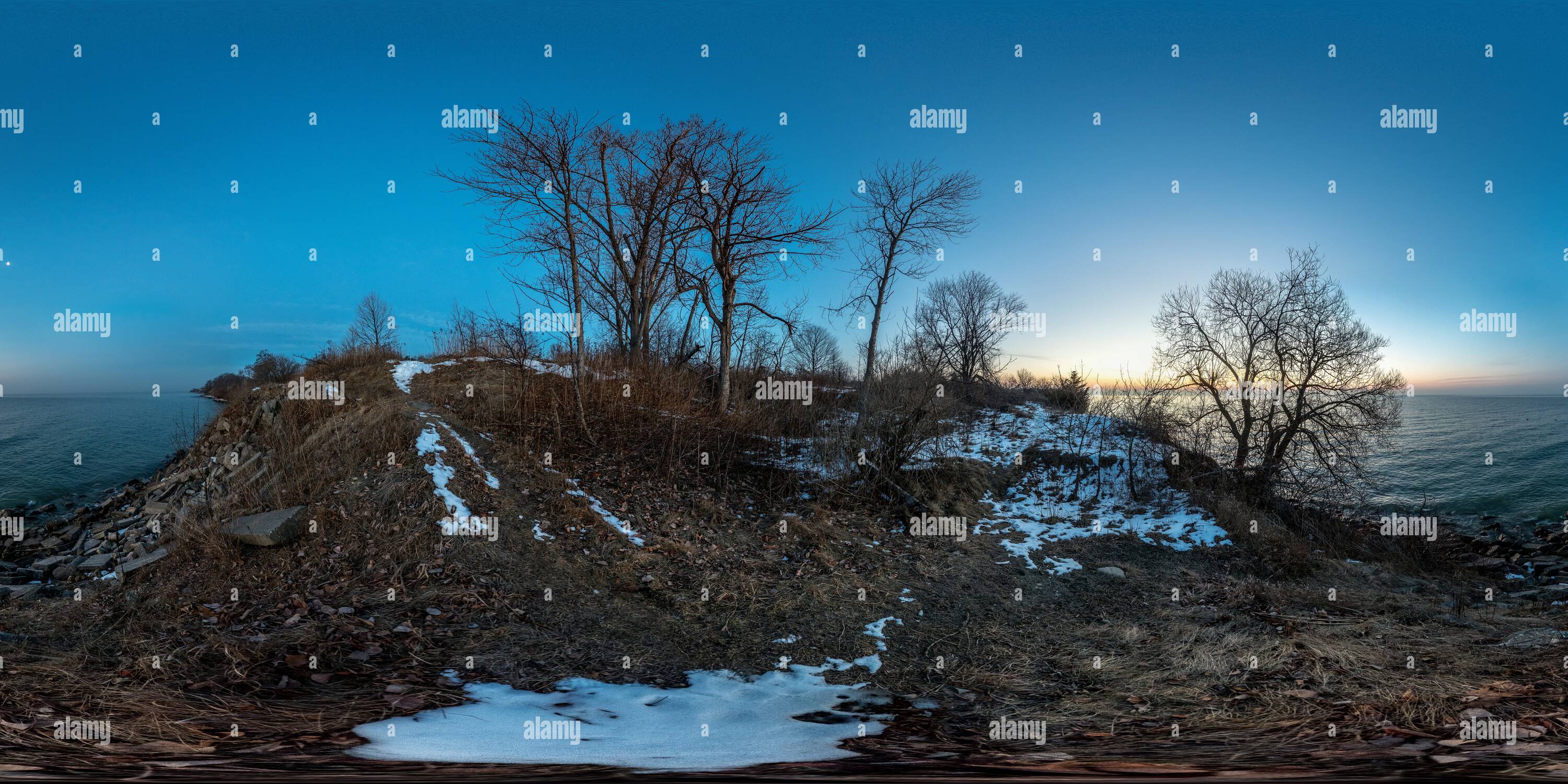 360° view of Late Winter Morning at Pickering Beach - Alamy