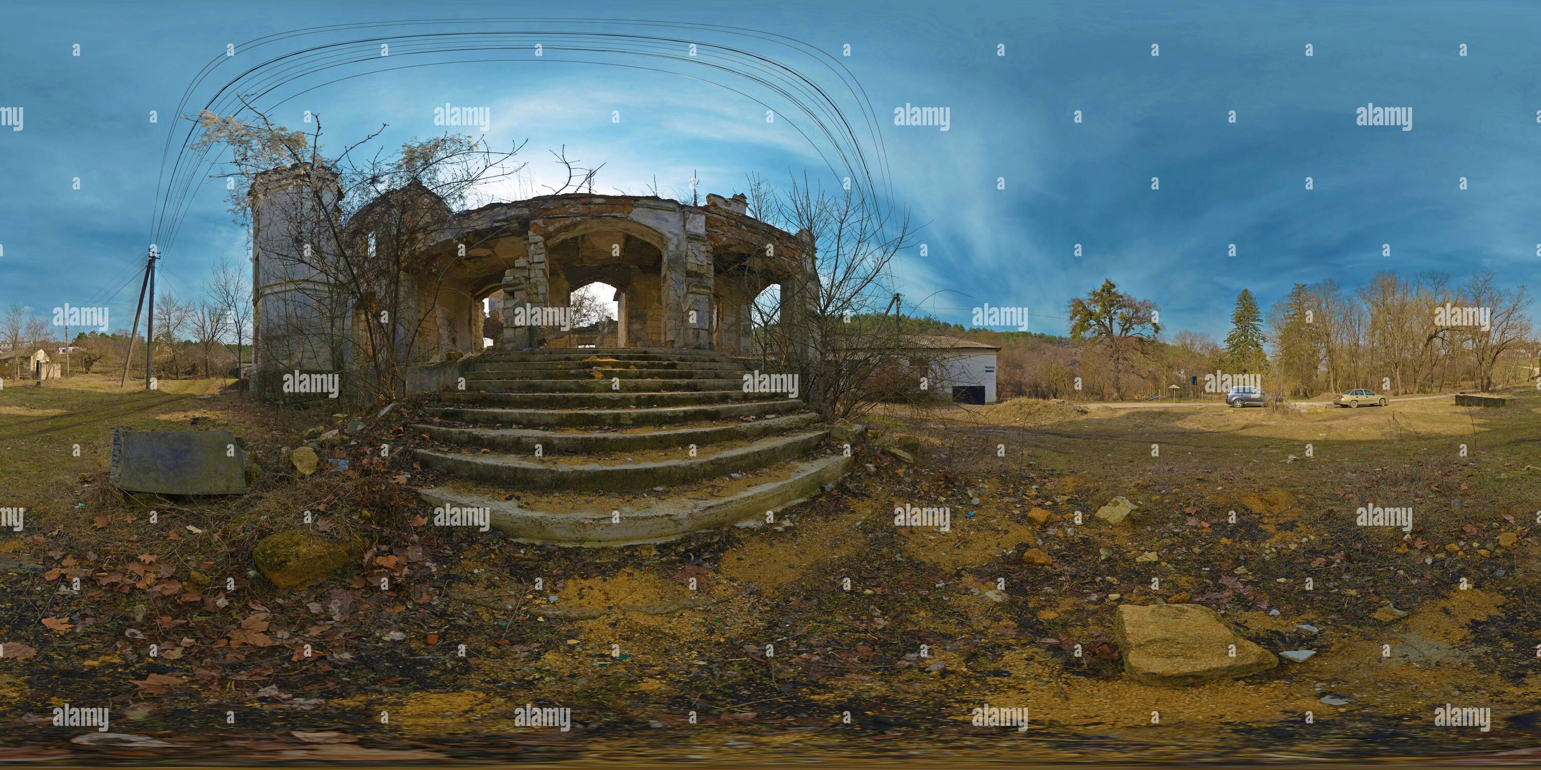 360° view of Old mansion ruins - Alamy