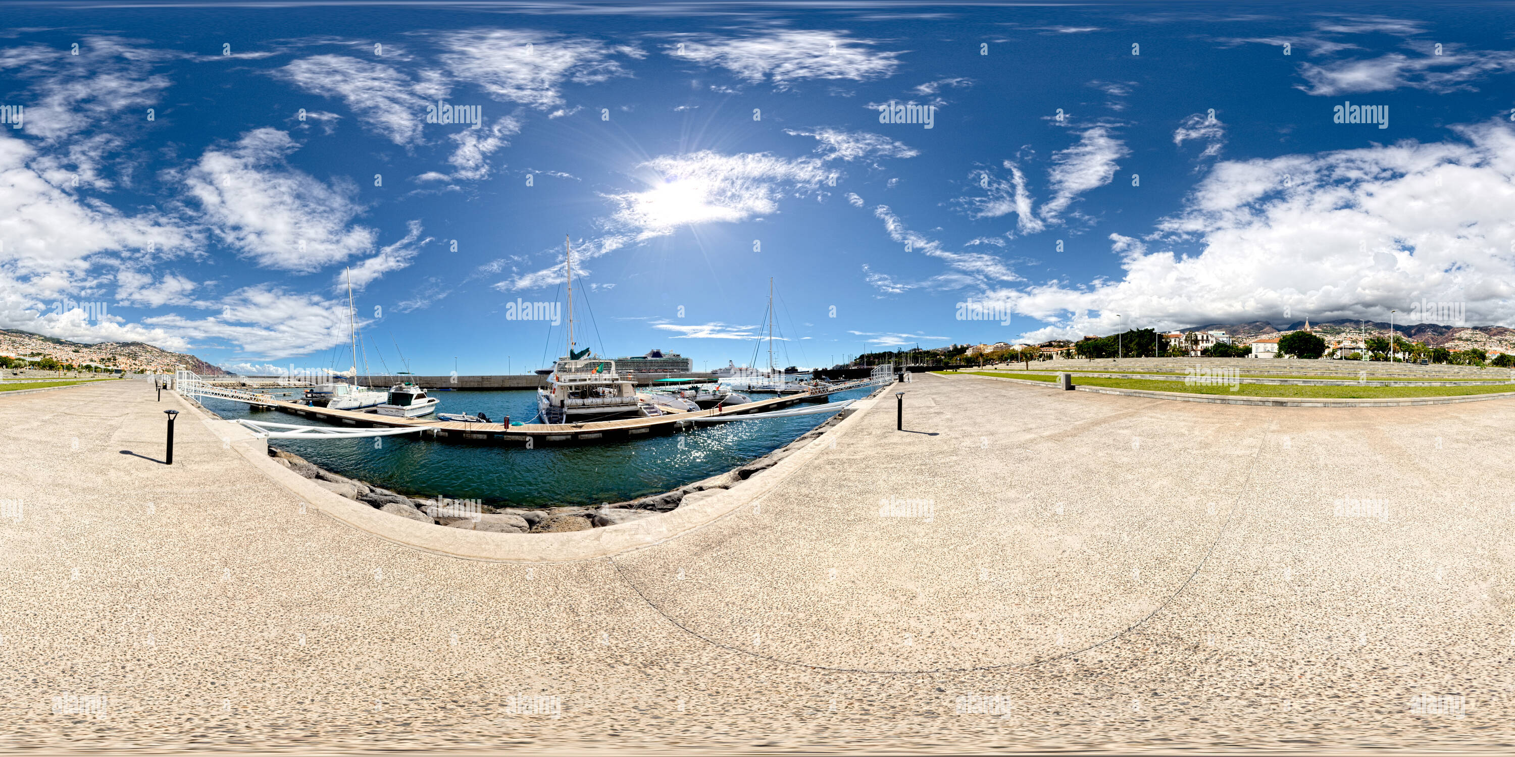 360° view of Funchal Marina Madeira - Alamy