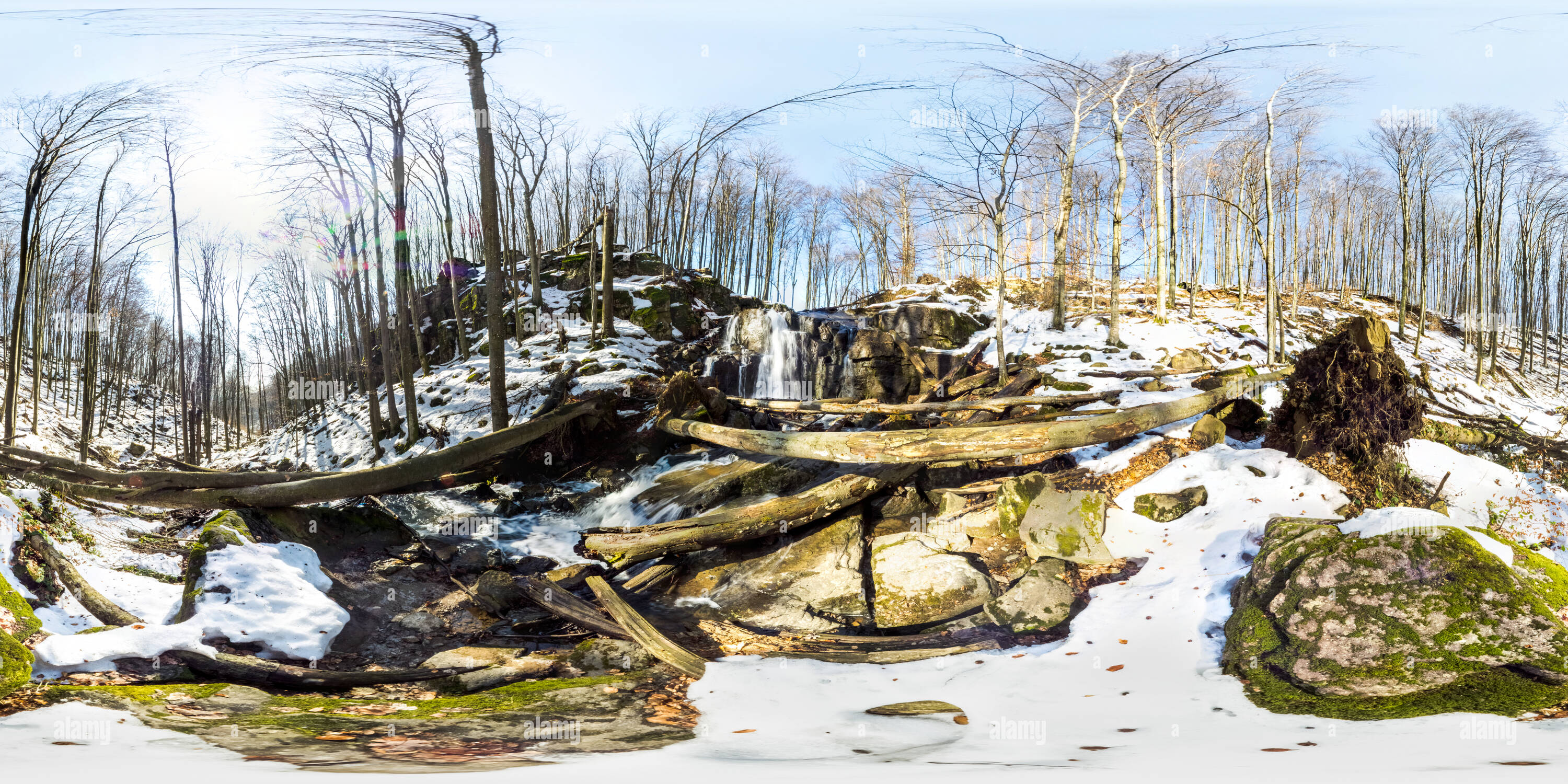 360° view of Waterfall in the forest - Alamy