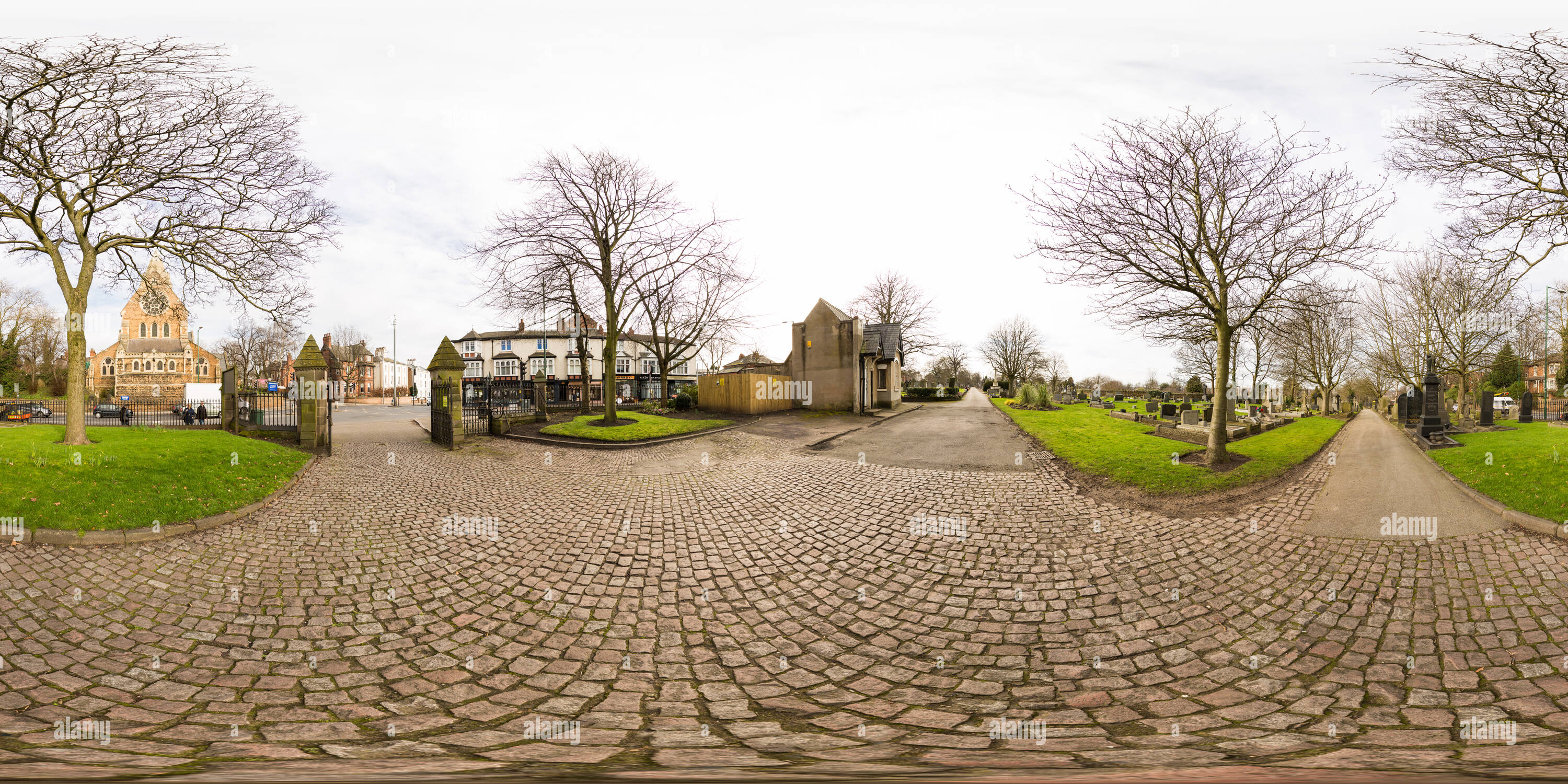 360° view of Rock cemetery enterance, Nottingham - Alamy