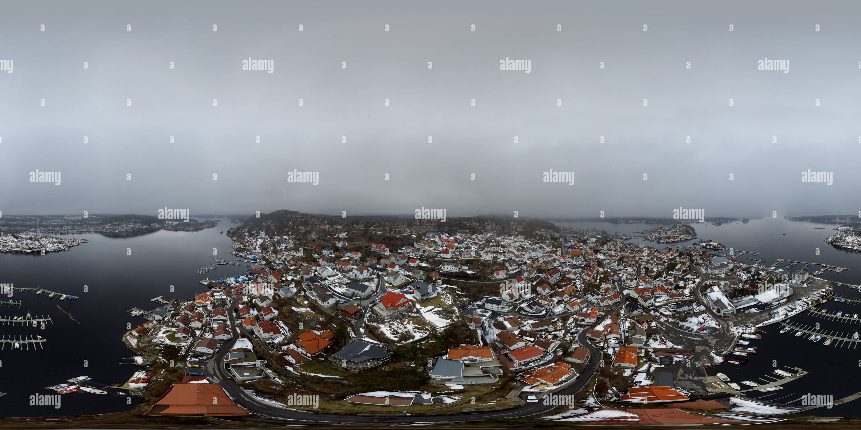 360° view of Kragerø from 100 meter above - Alamy