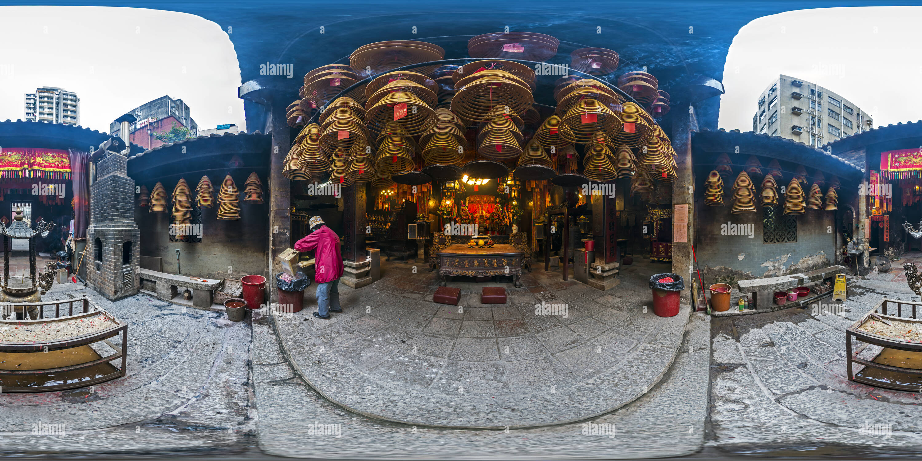 360° view of Man Mo Temple(文武二帝廟), Tai Po Hui, NT HK - Alamy
