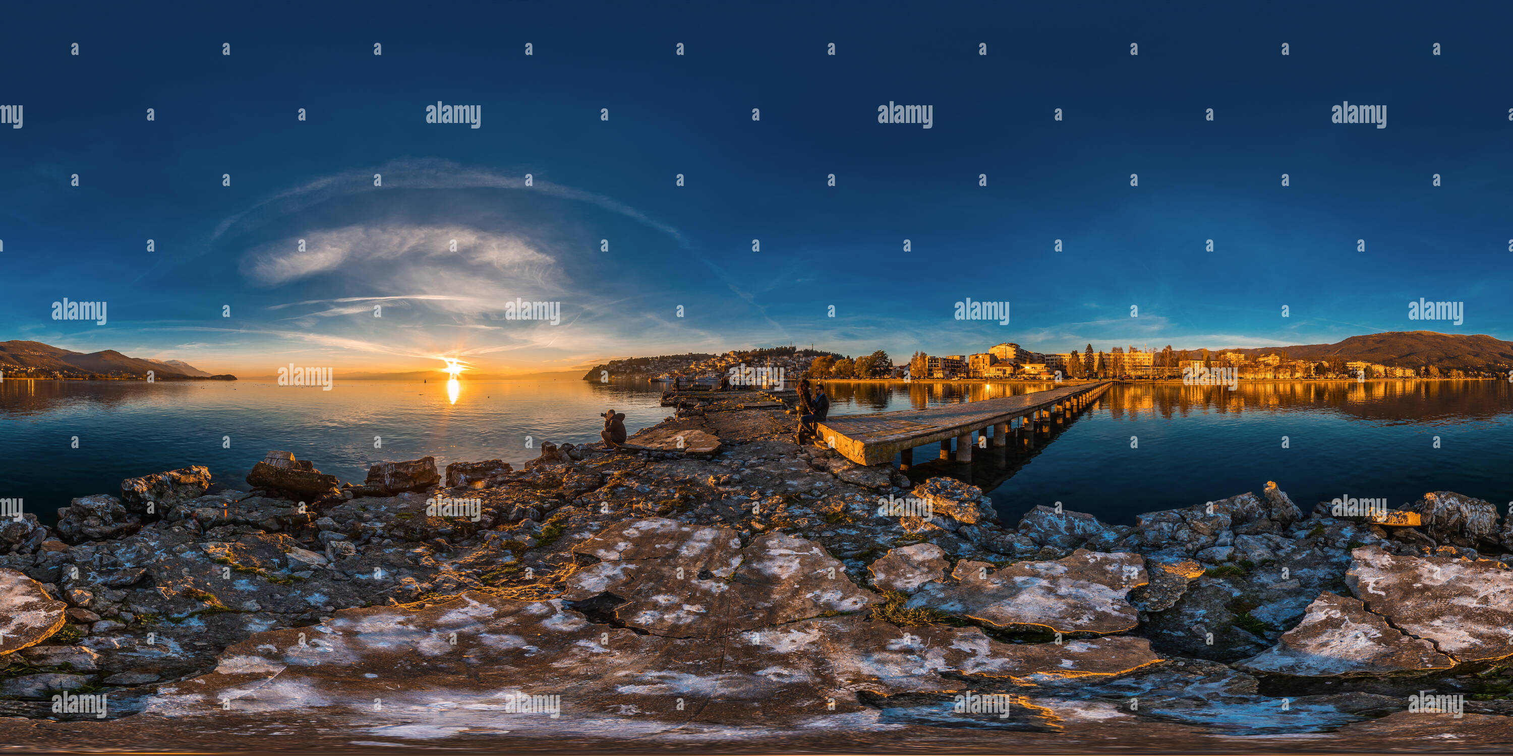 360° view of Sunset at Ohrid Port, Ohrid, Macedonia, 2016 - Alamy