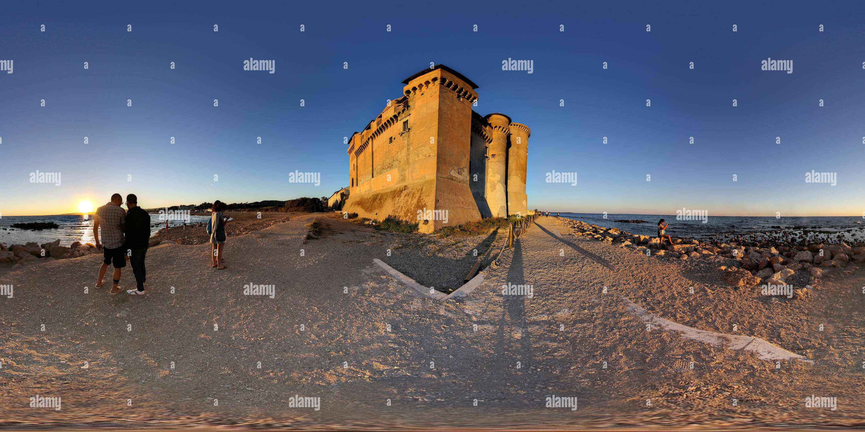 360° view of Santa Severa, Medieval Castle - Alamy