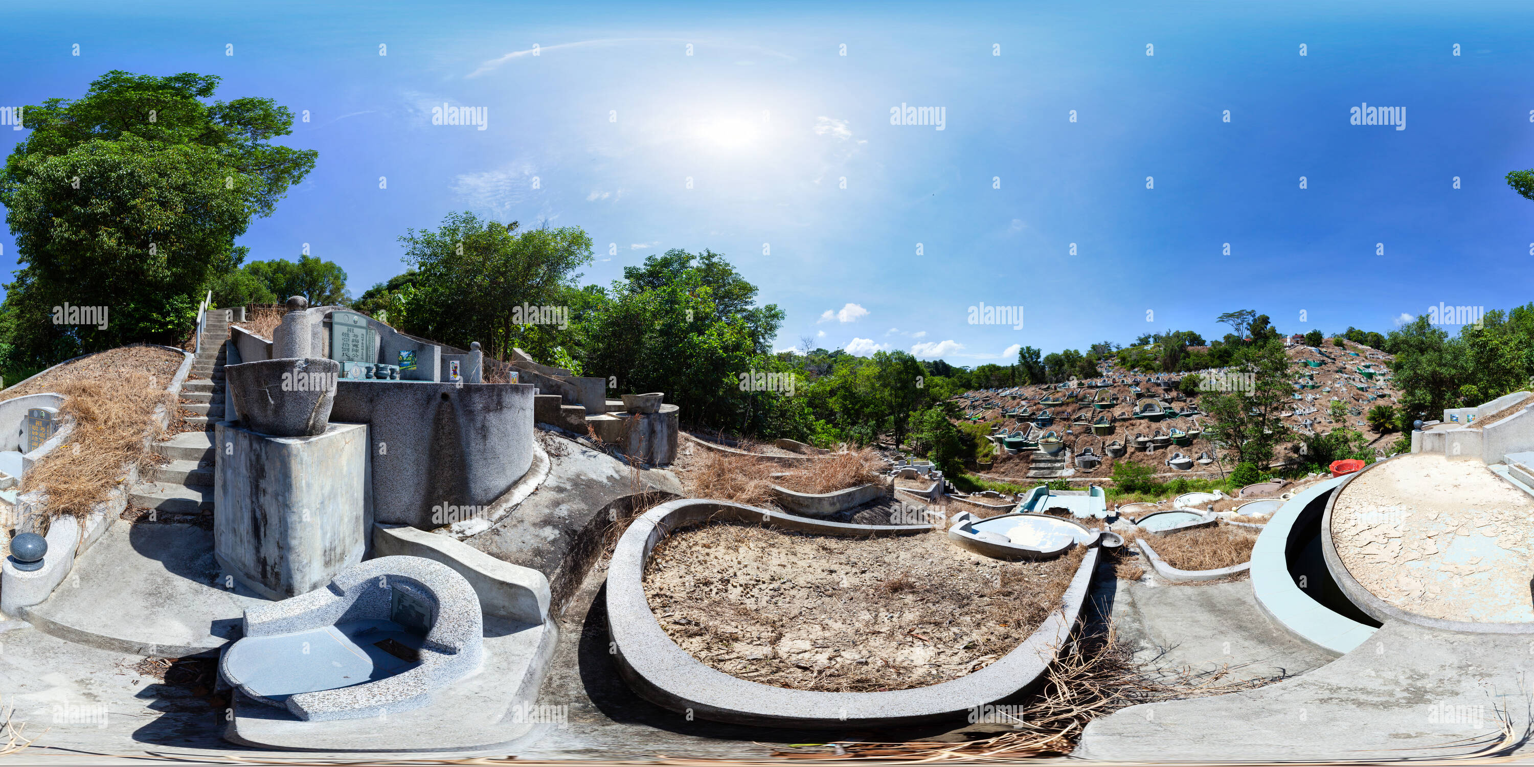 360° view of The Chinese cemetery in Sandakan, Borneo - Alamy