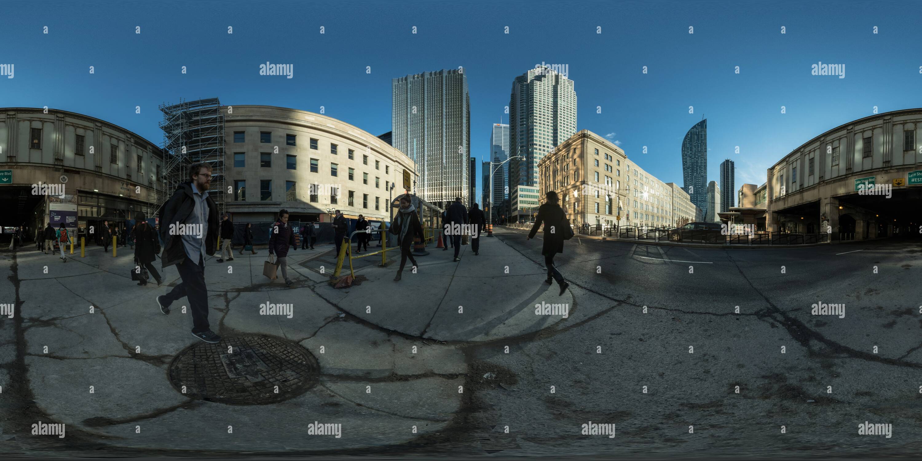 360° view of Crisp Morning on Bay Street at Union Station, Toronto - Alamy