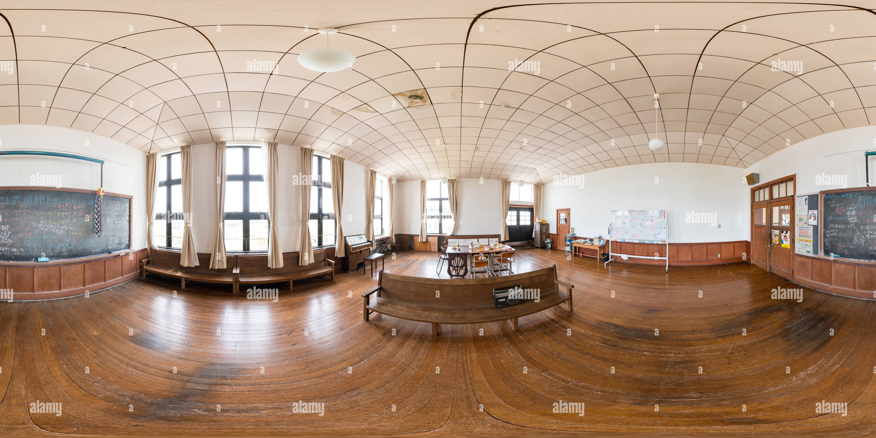 360° view of Nostalgic former Toyosato elementary school music room in ...