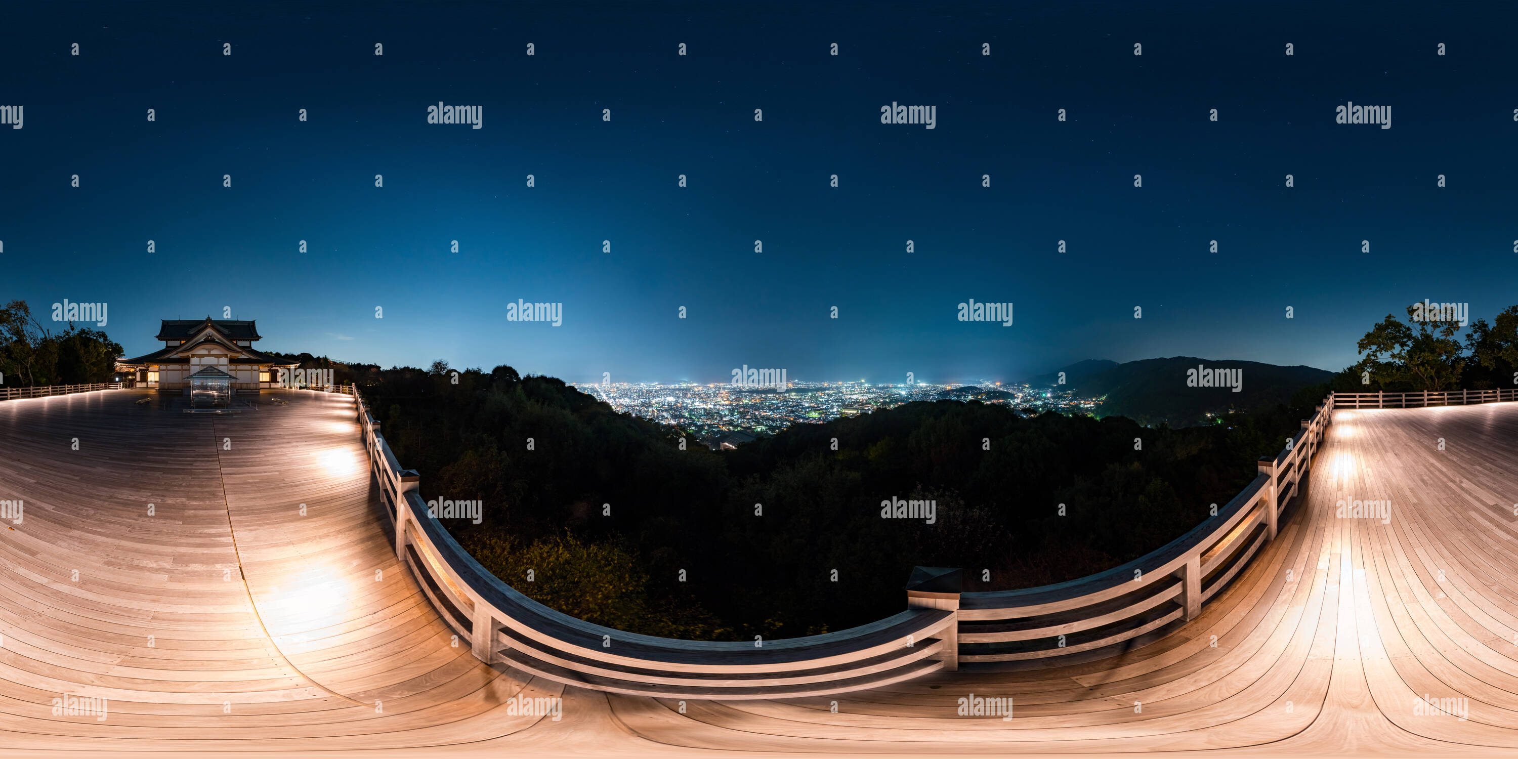 360° view of Night view of Kyoto seen from Shogun-zuka mound, Japan - Alamy