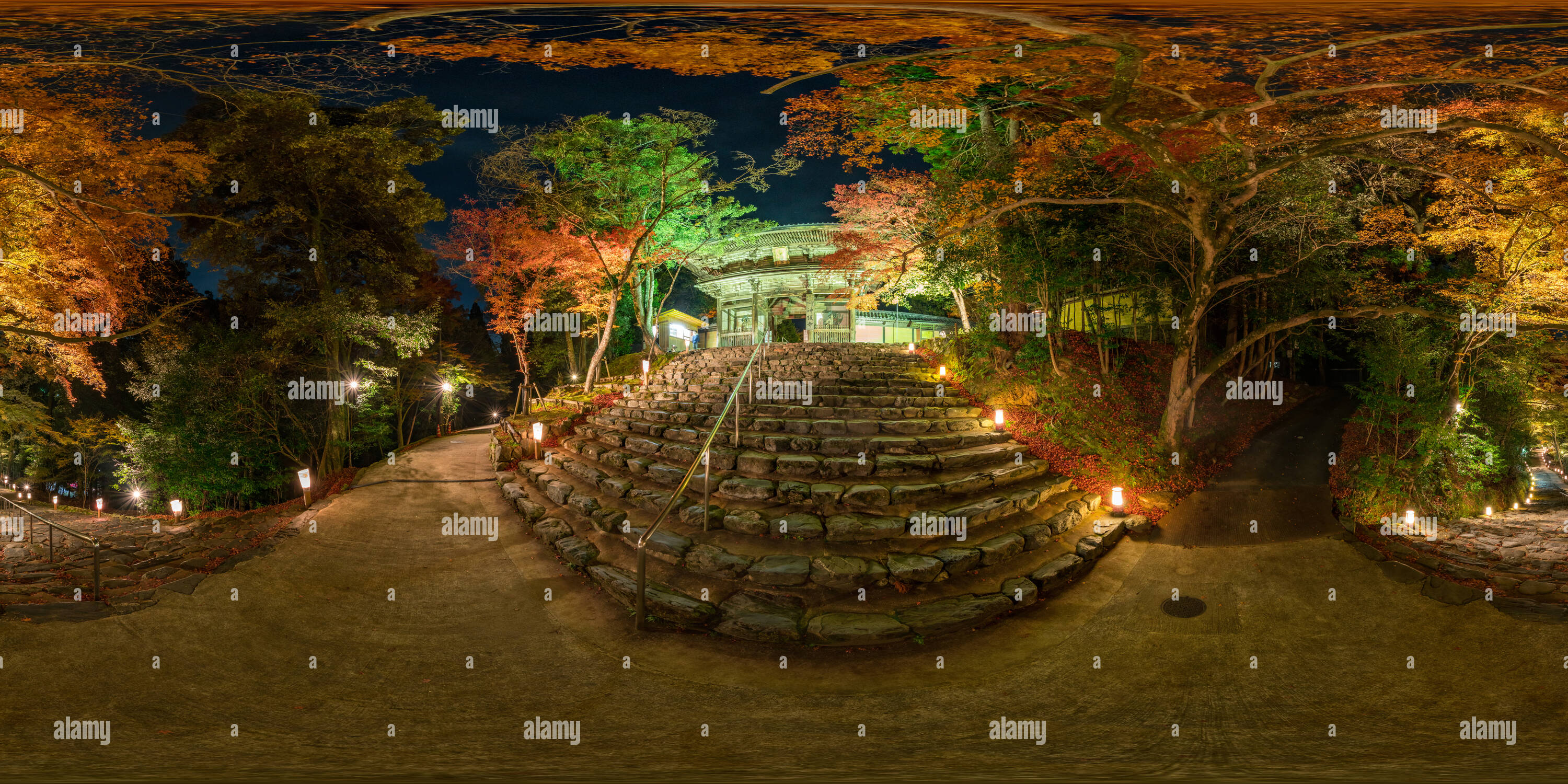 360° view of Autumn leaves lighted up Jingo-ji in Kyoto, Japan 02 - Alamy