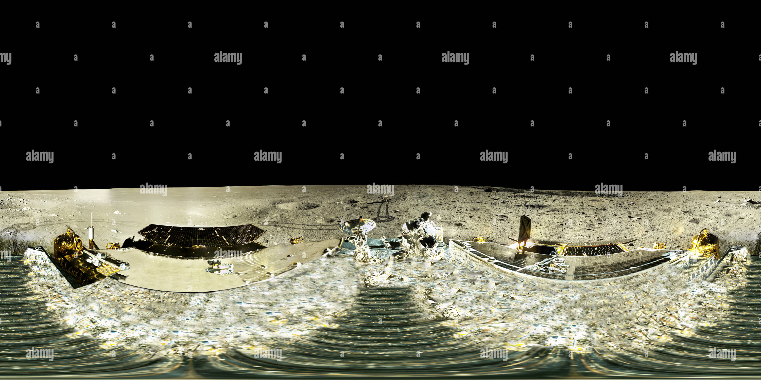 360° view of Chang'e 3 Lunar panorama, Moon - Alamy
