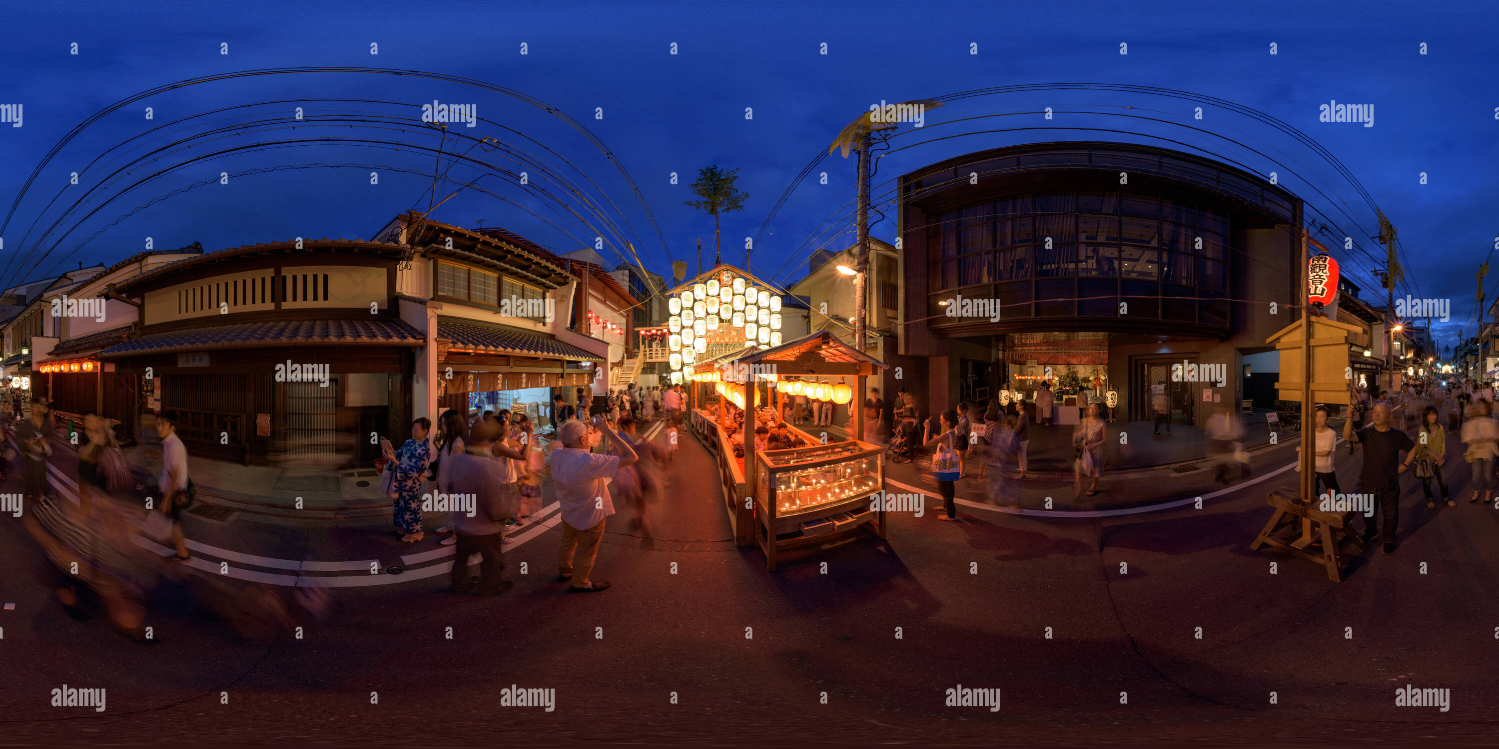 360° view of A light-up Gorgeous floats "Hoko" in the eve of the Gion ...