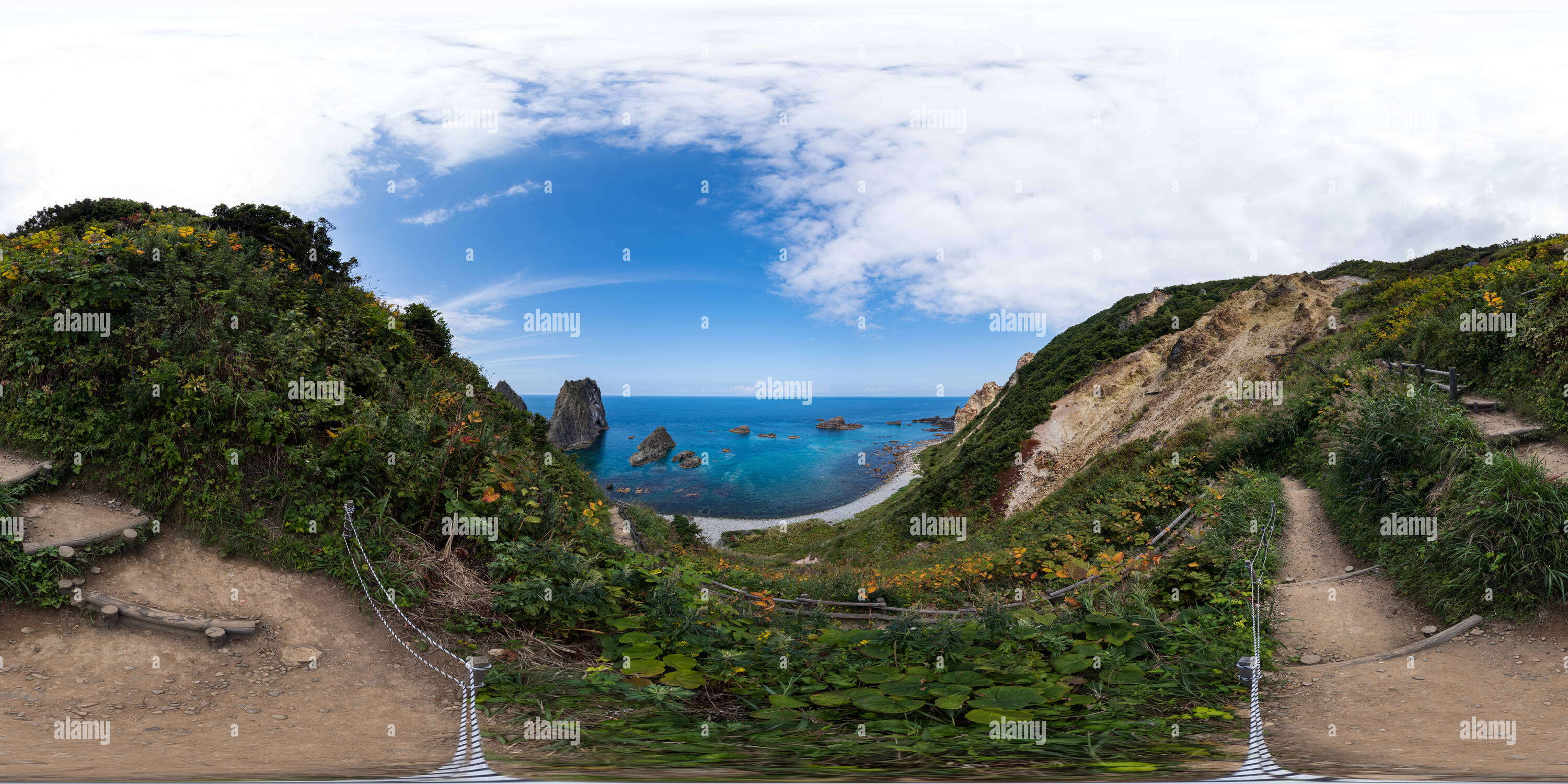 360° view of A calm waves Shimamui coast in Hokkaido, Japan 01 - Alamy