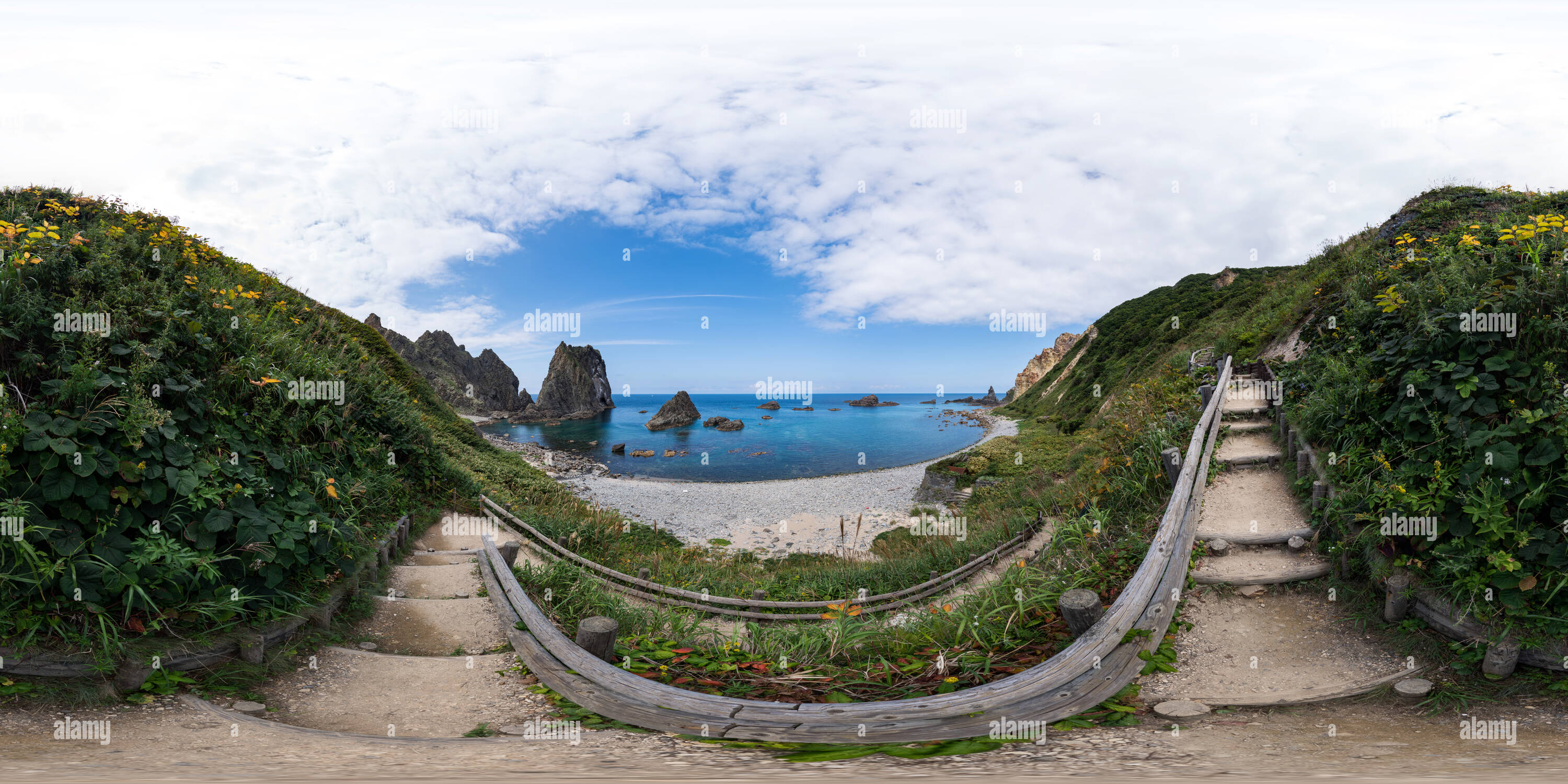 360° view of A calm waves Shimamui coast in Hokkaido, Japan 02 - Alamy