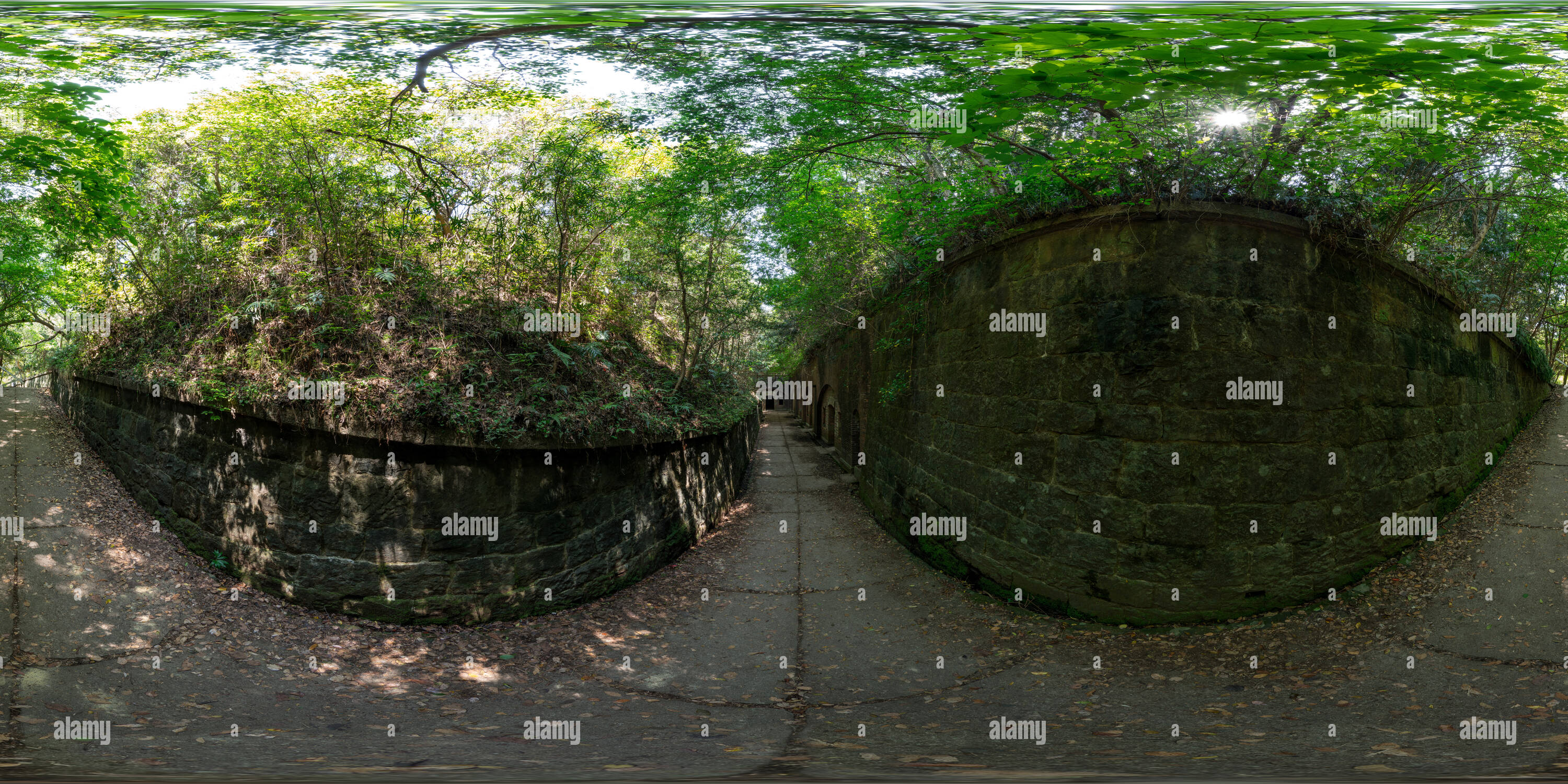 360° view of The ruins of the Japanese troops fort in Tomogashima ...