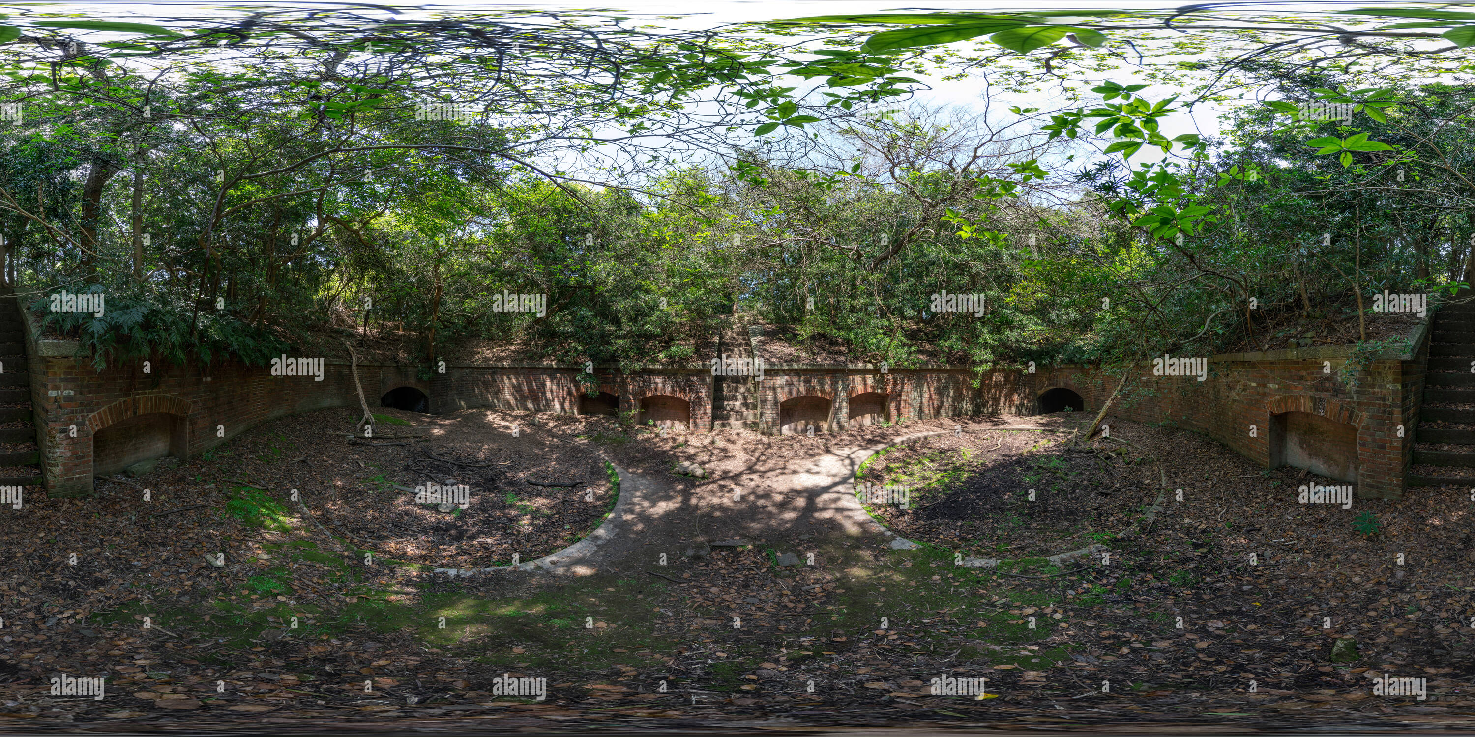 360° view of The ruins of the Japanese troops fort in Tomogashima ...