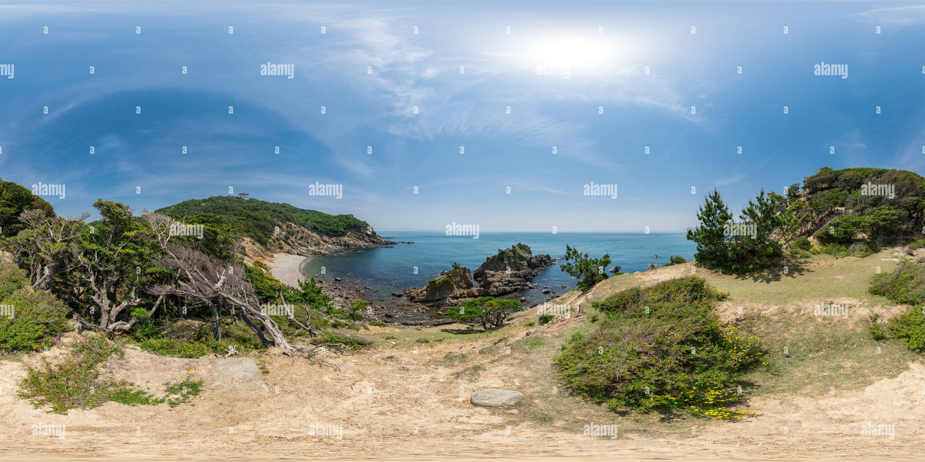 360° view of The ruins of the Japanese troops fort in Tomogashima ...