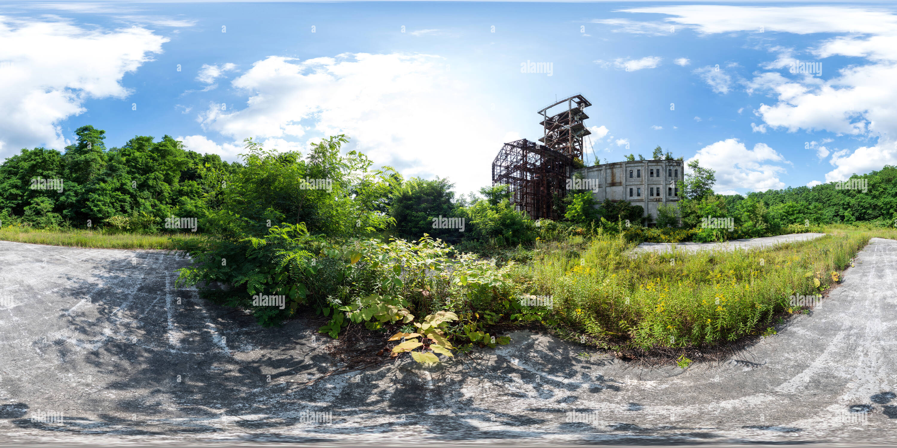 360° view of Vertical pit of waste coal mine in Hokkaido, Japan 01 - Alamy