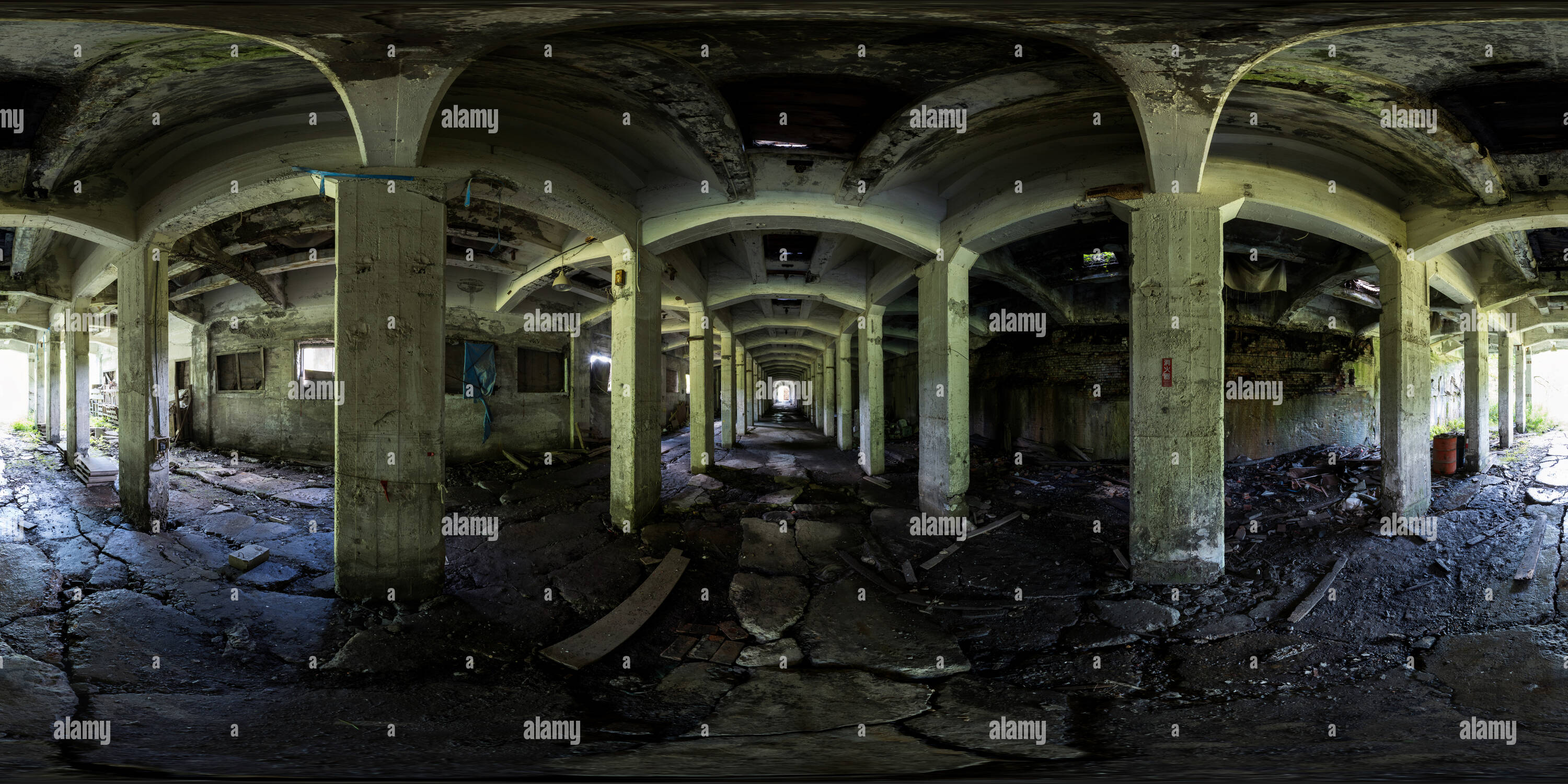 360° view of Trace of waste coal mine hopper in Hokkaido, Japan 02 - Alamy