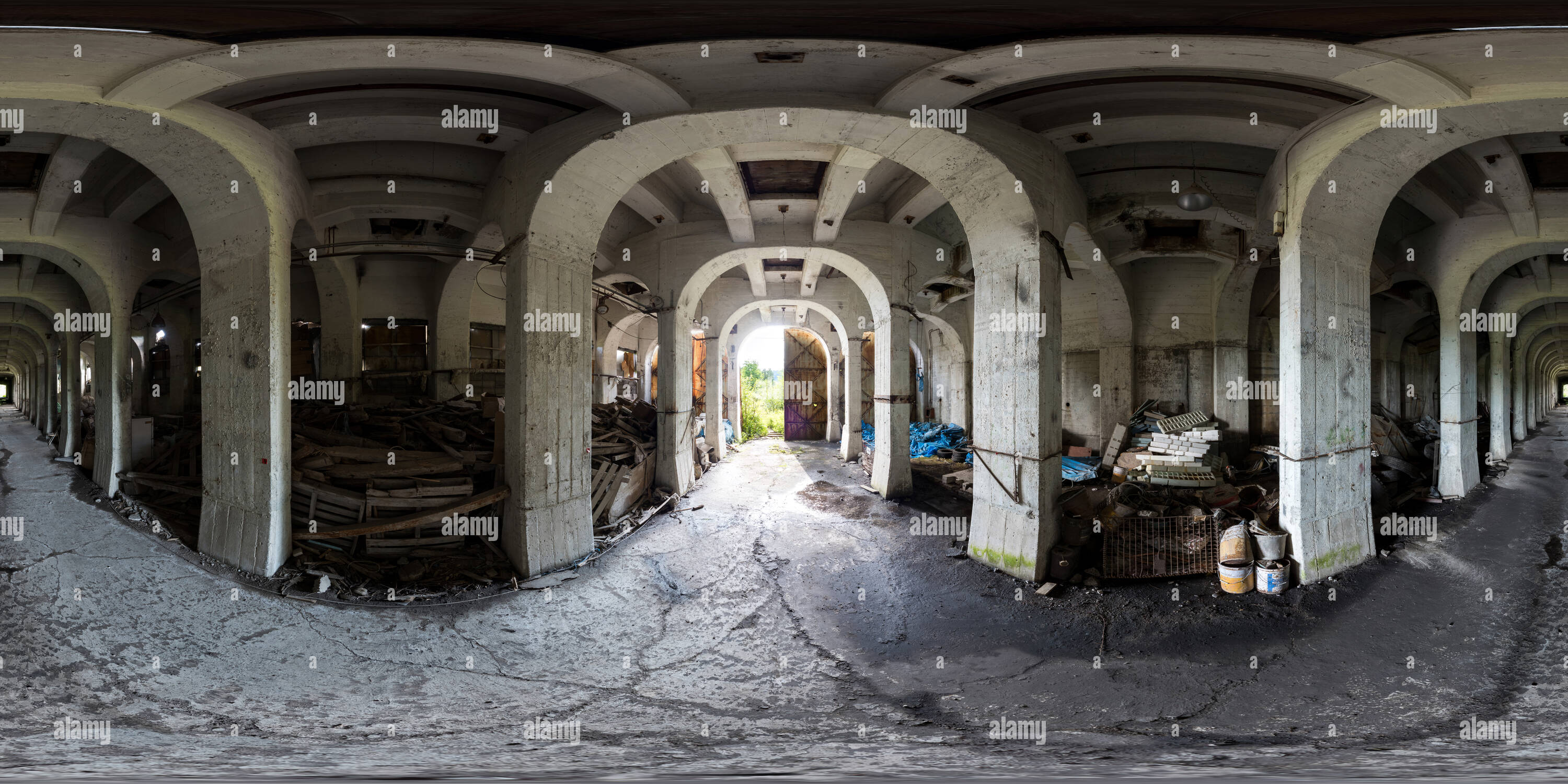 360° view of Trace of waste coal mine hopper in Hokkaido, Japan 05 - Alamy