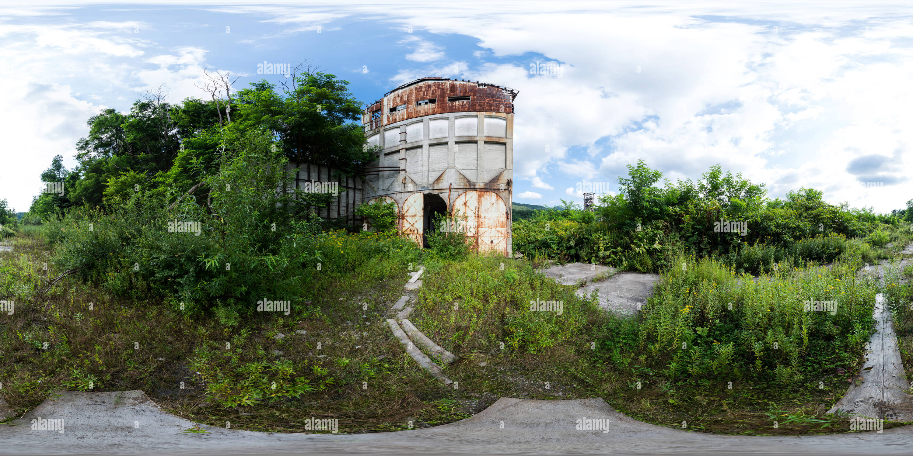 360° view of Trace of waste coal mine hopper in Hokkaido, Japan 06 - Alamy