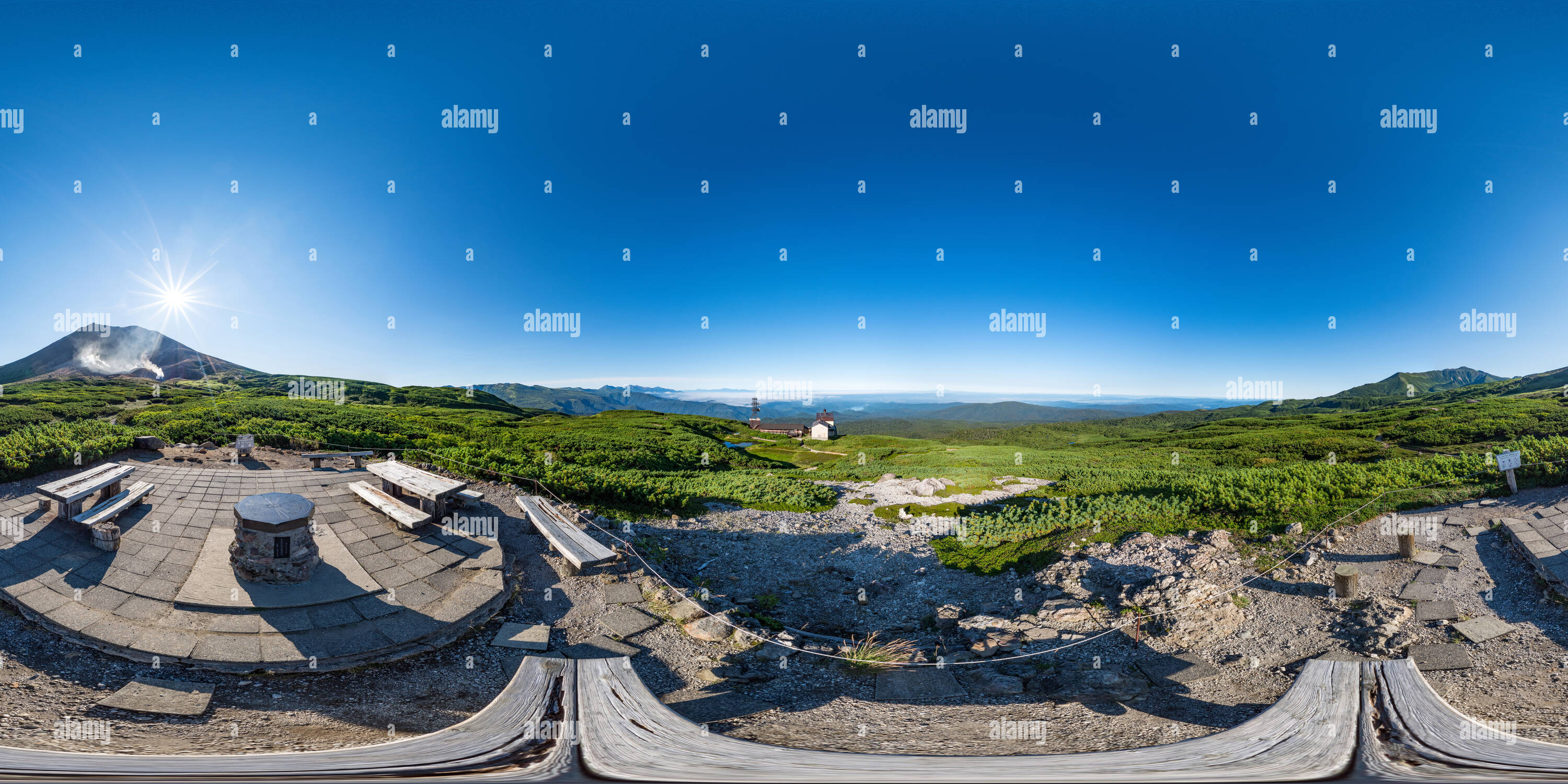 360° view of The cloud top lakes group at Asahidake in Hokkaido, Japan ...
