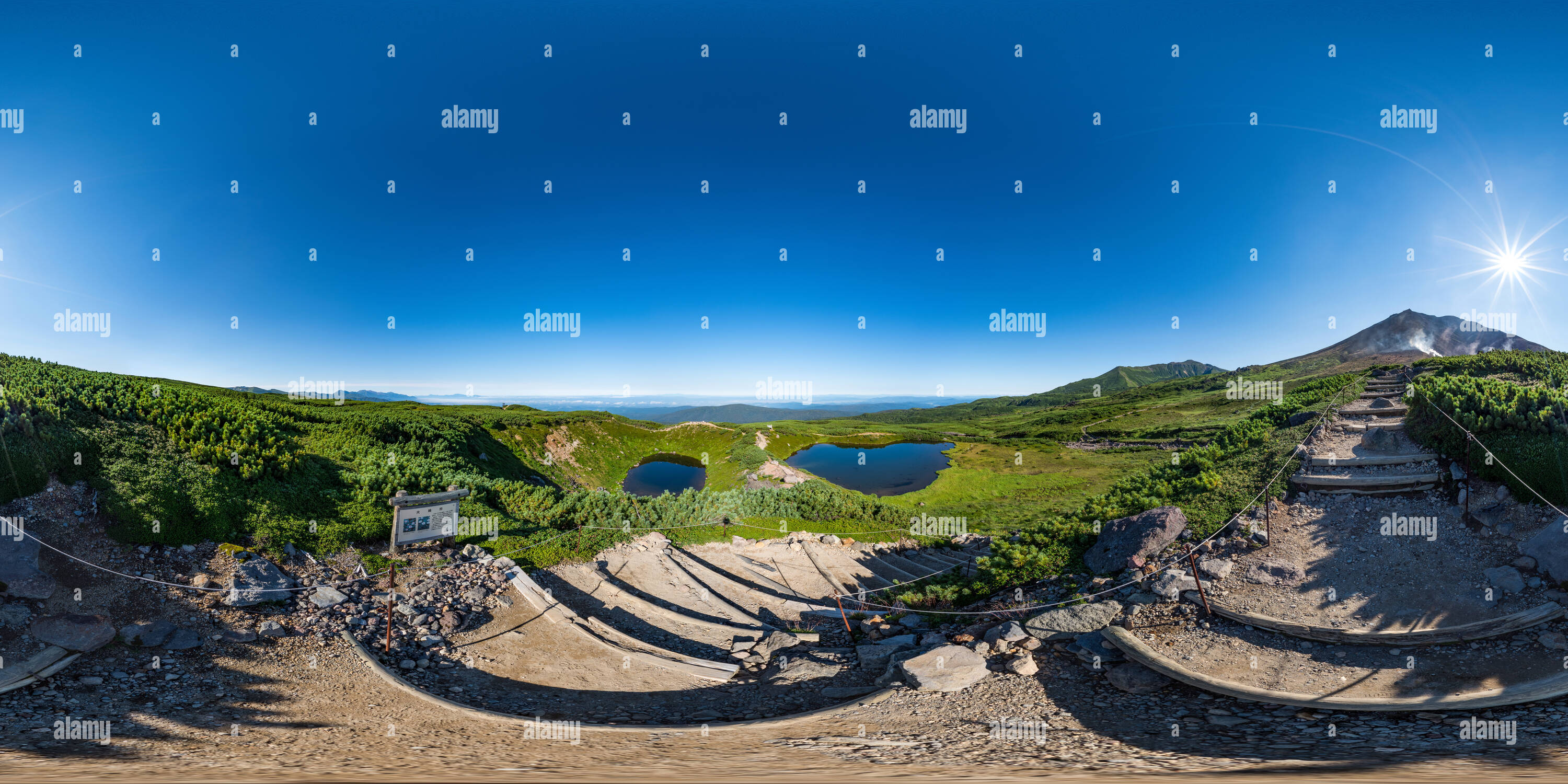 360° view of The cloud top lakes group at Asahidake in Hokkaido, Japan ...