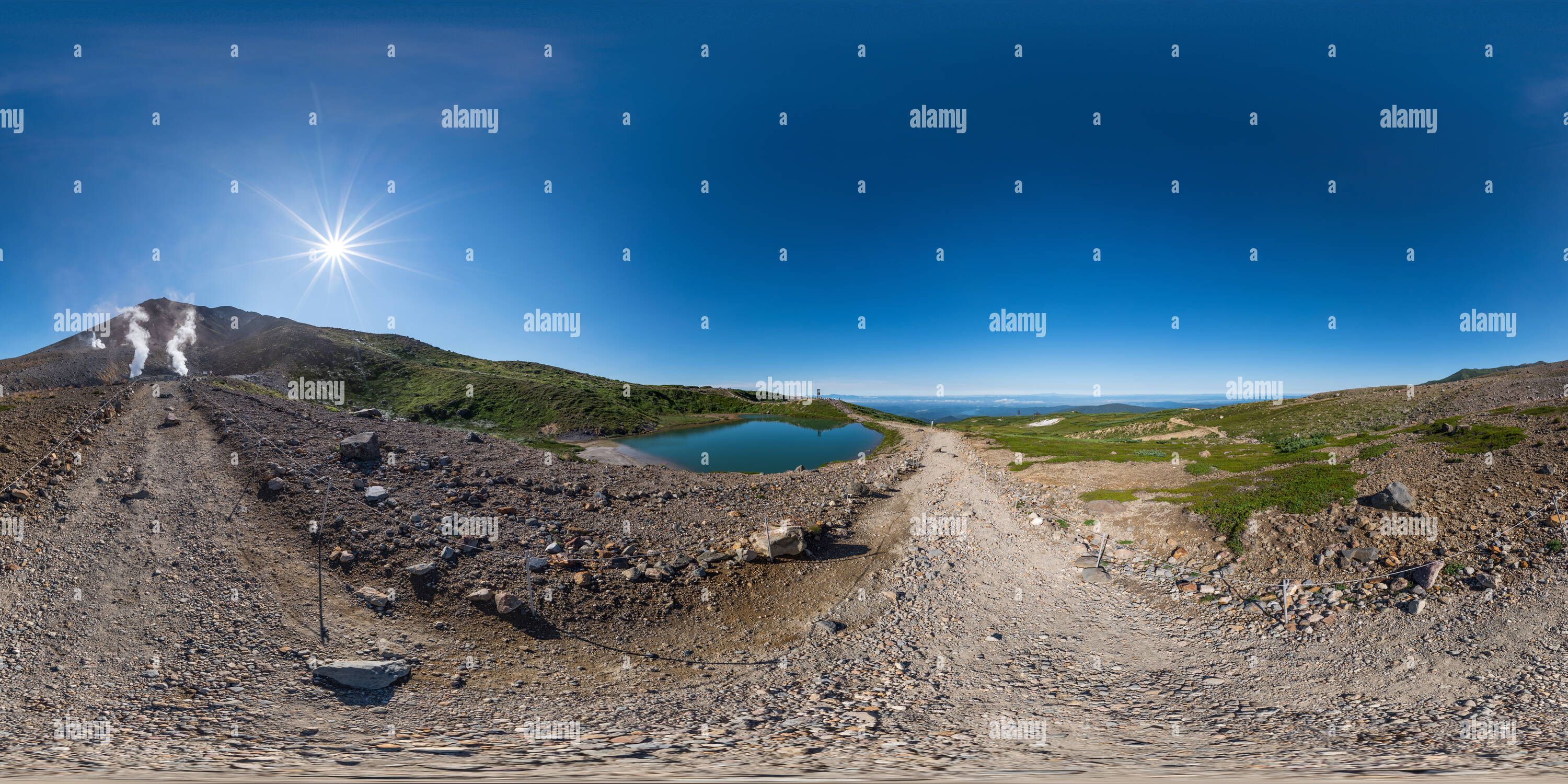 360° view of The cloud top lakes group at Asahidake in Hokkaido, Japan ...
