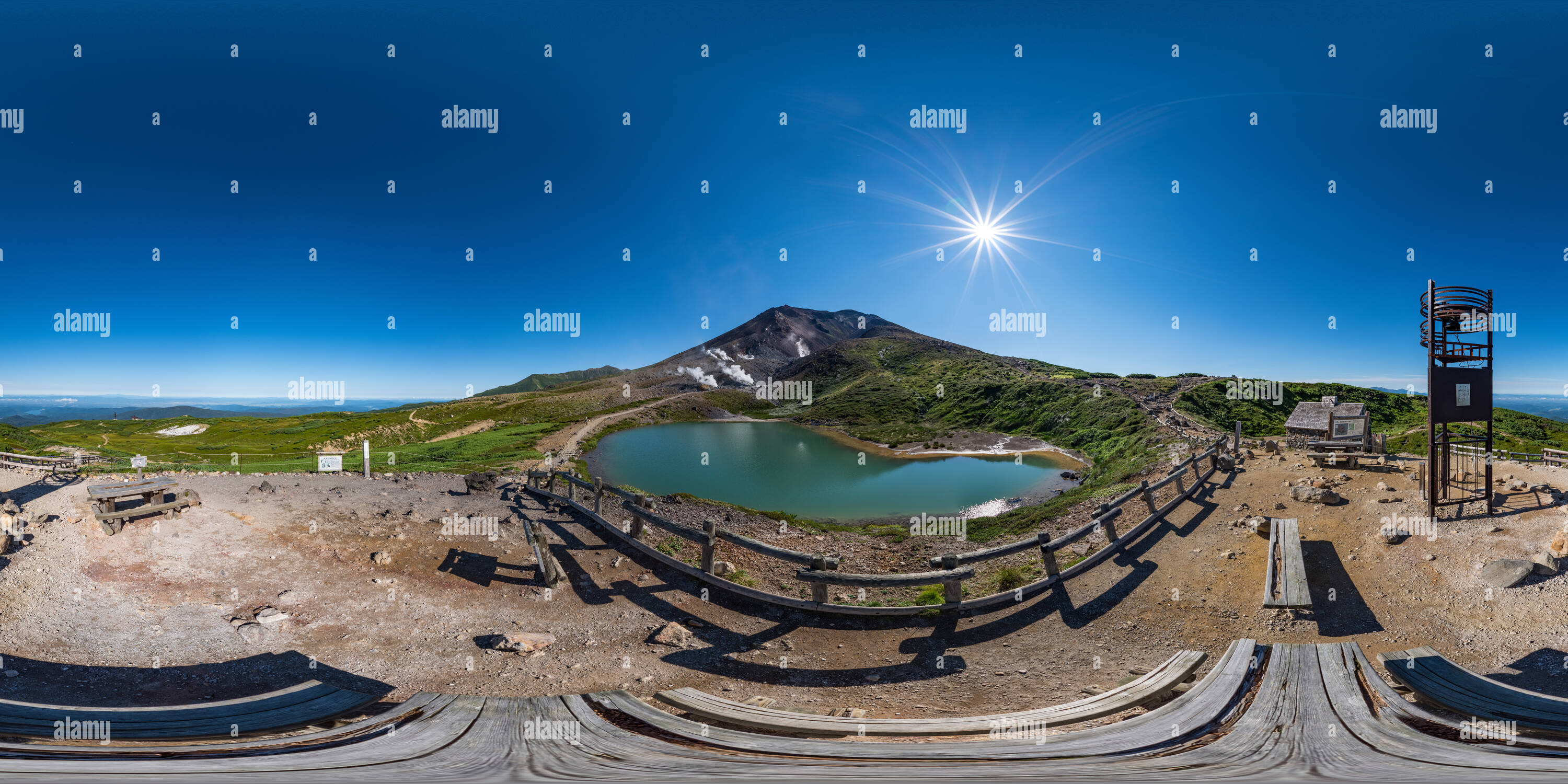 360° view of The cloud top lakes group at Asahidake in Hokkaido, Japan ...