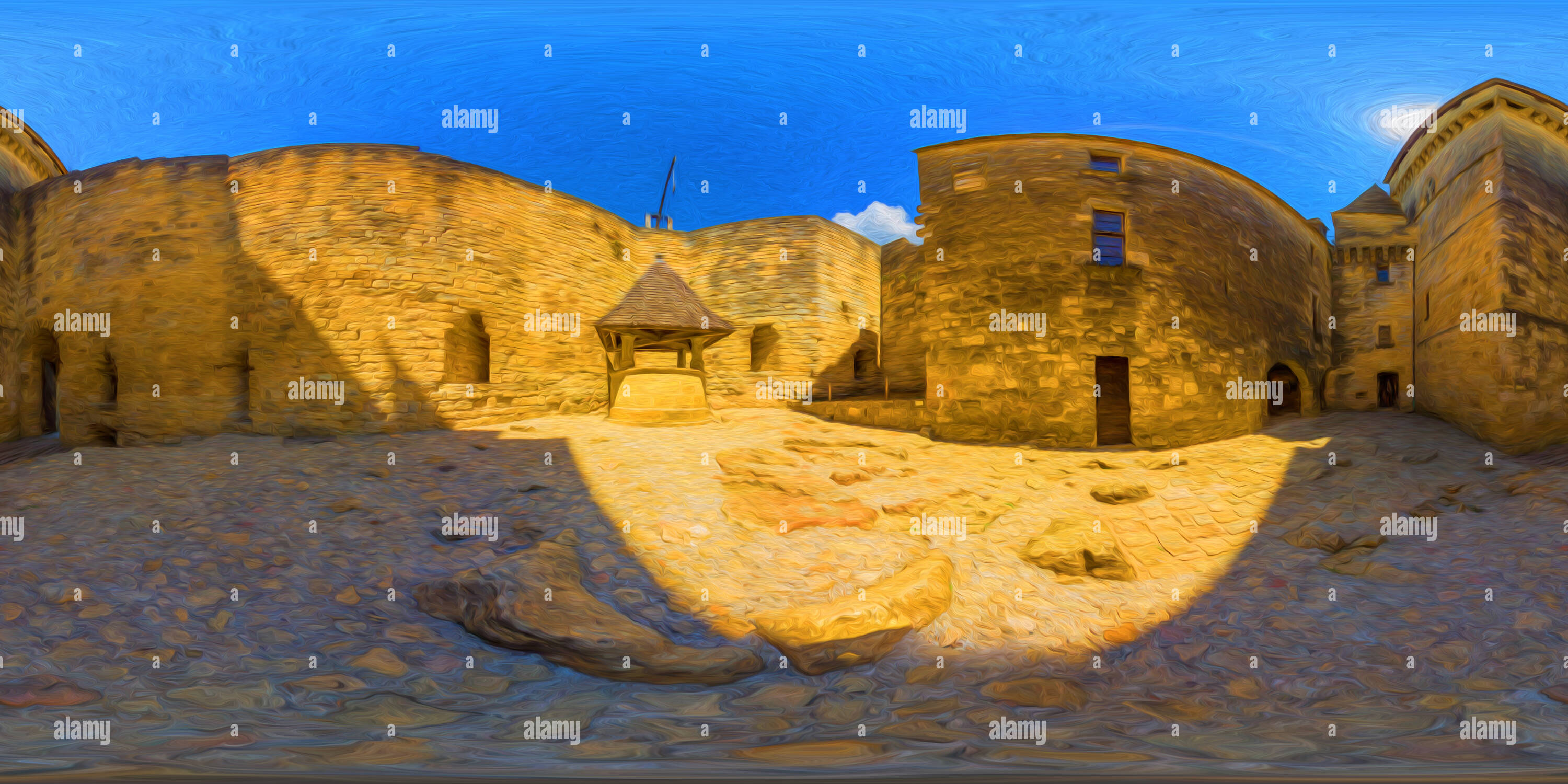 360° view of Medieval Castle artwork - Alamy