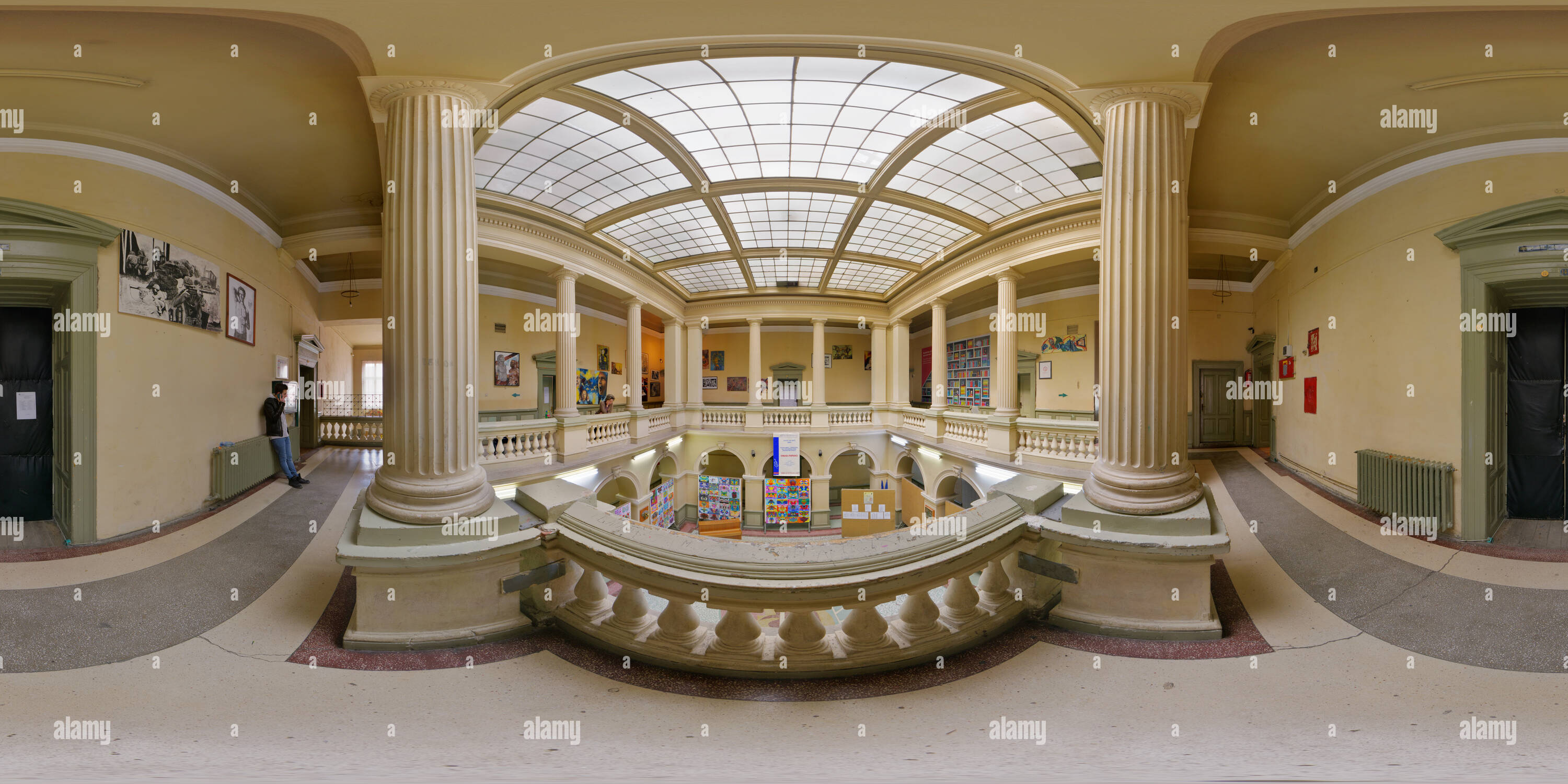 360° view of High School of Arts Upstairs Foyer, Sibiu - Alamy