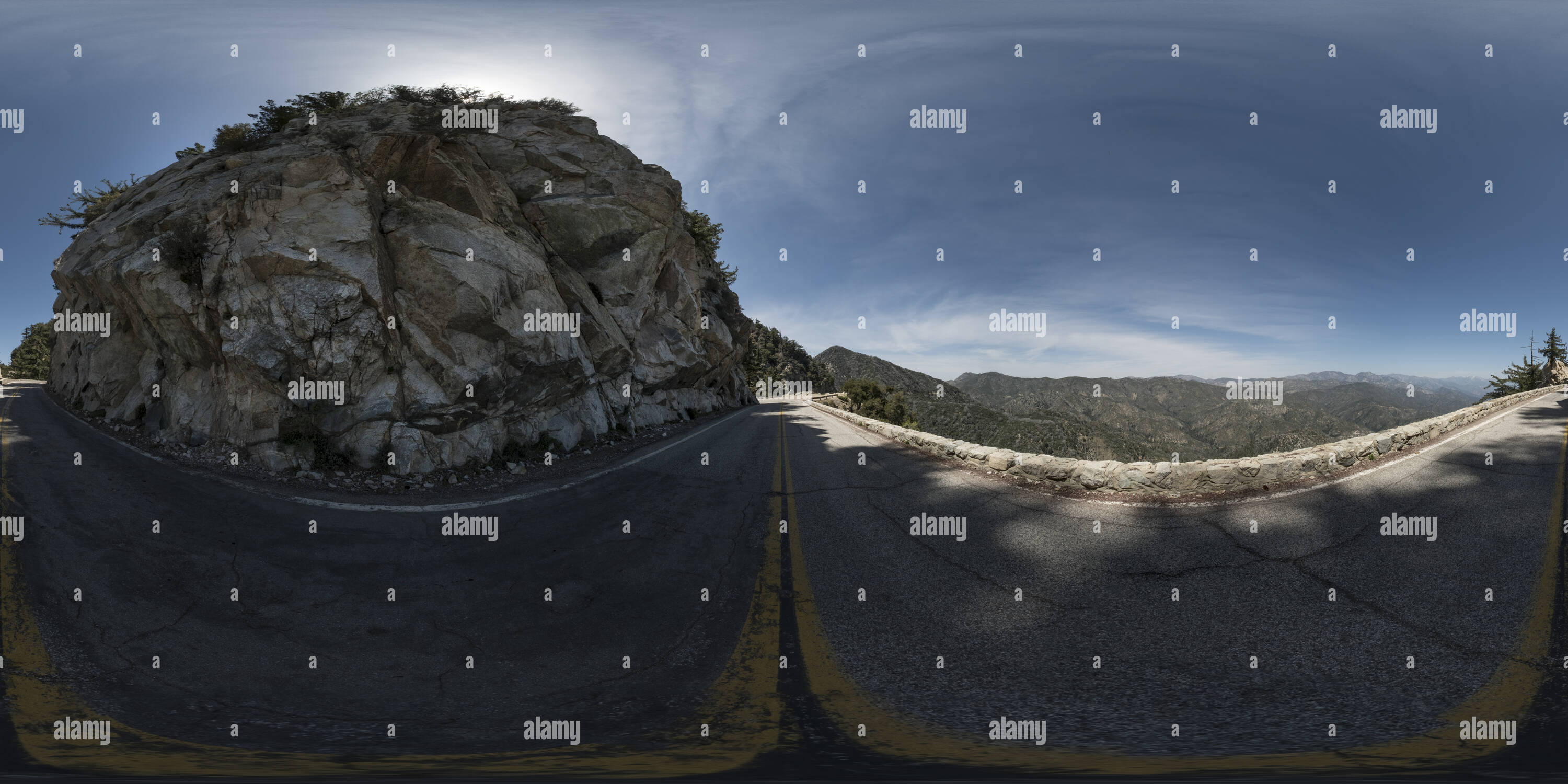 360° view of An expansive view along a mountain road - Alamy