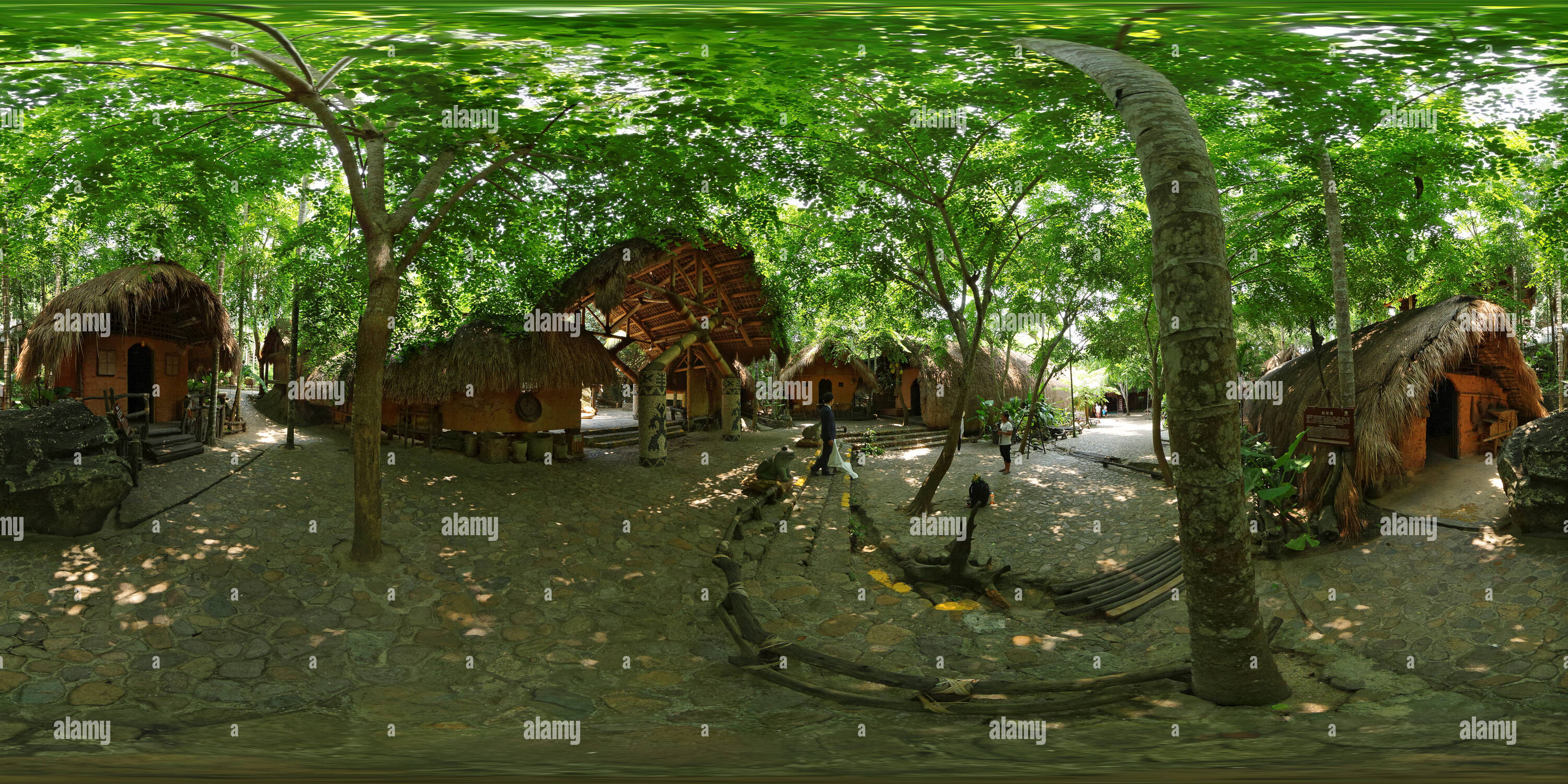 360° view of Ethnic village at tropical forest. Hainan. 7 - Alamy