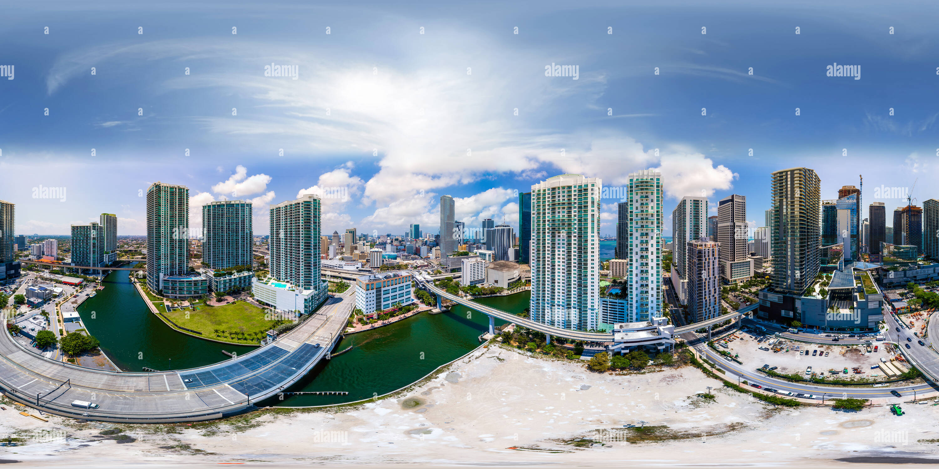 360° view of New face of Miami, the new Brickell modern image - Alamy