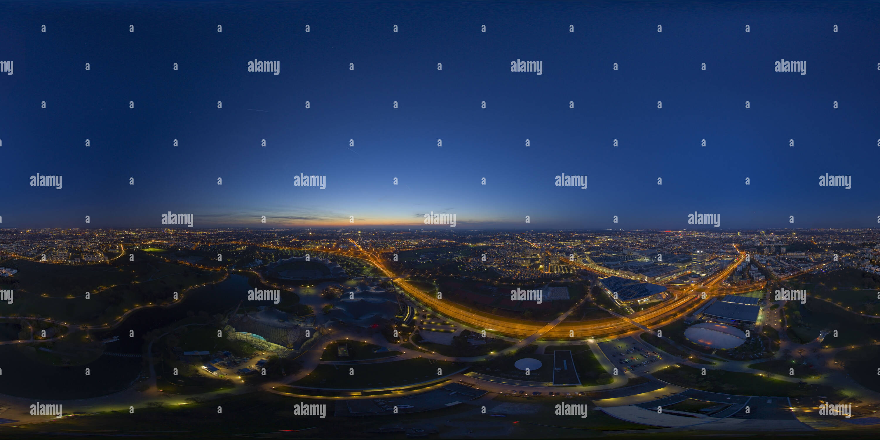 360° view of Night Munich from above 1 - Alamy