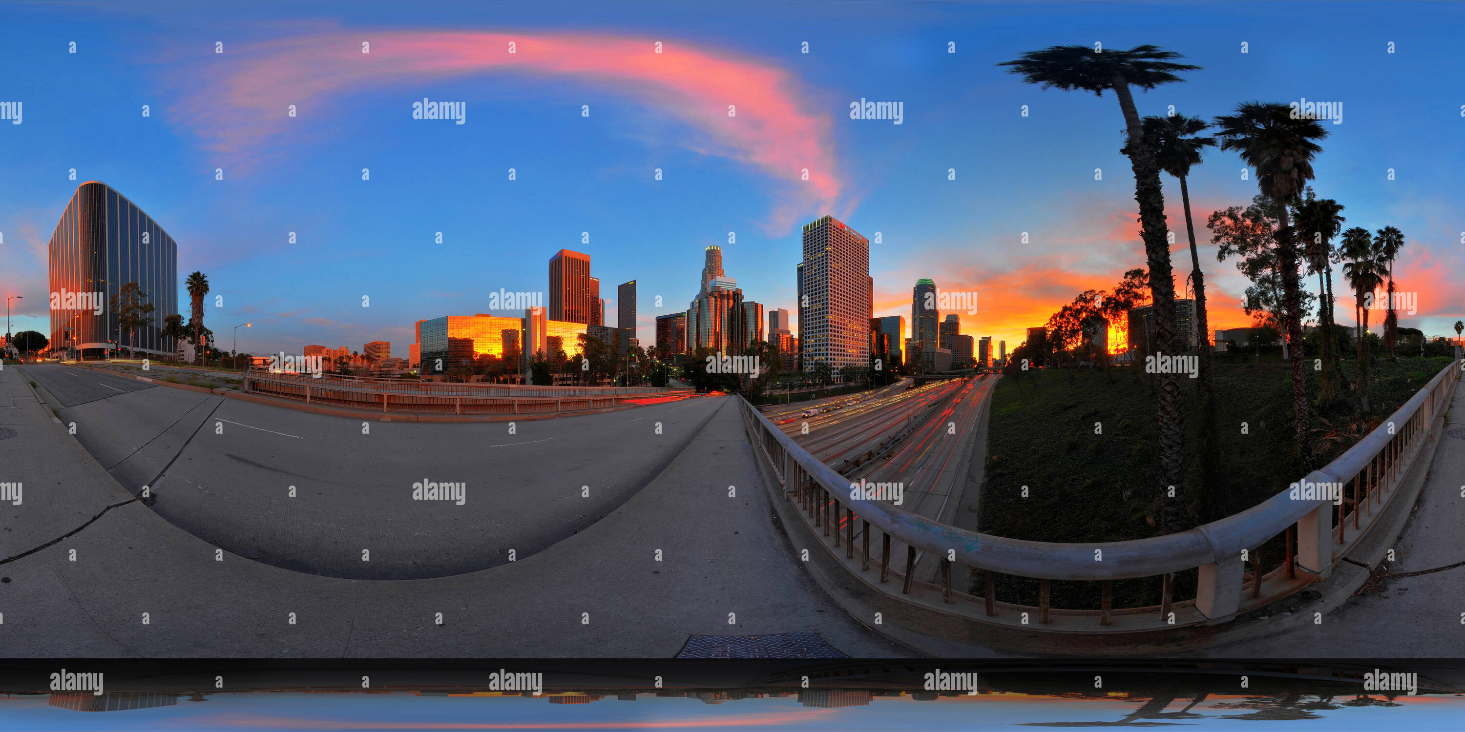 360° view of Los Angeles at Dusk - Alamy